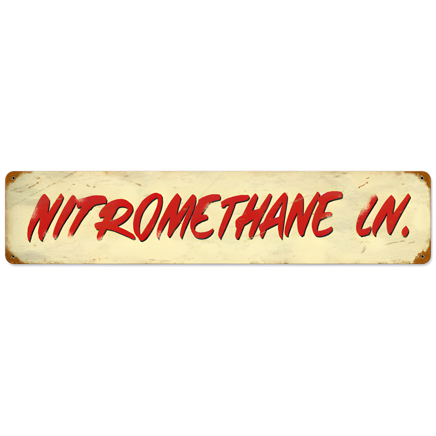 Nitromethane Ln Metal Sign - Vintage Garage Decor 28"x6"