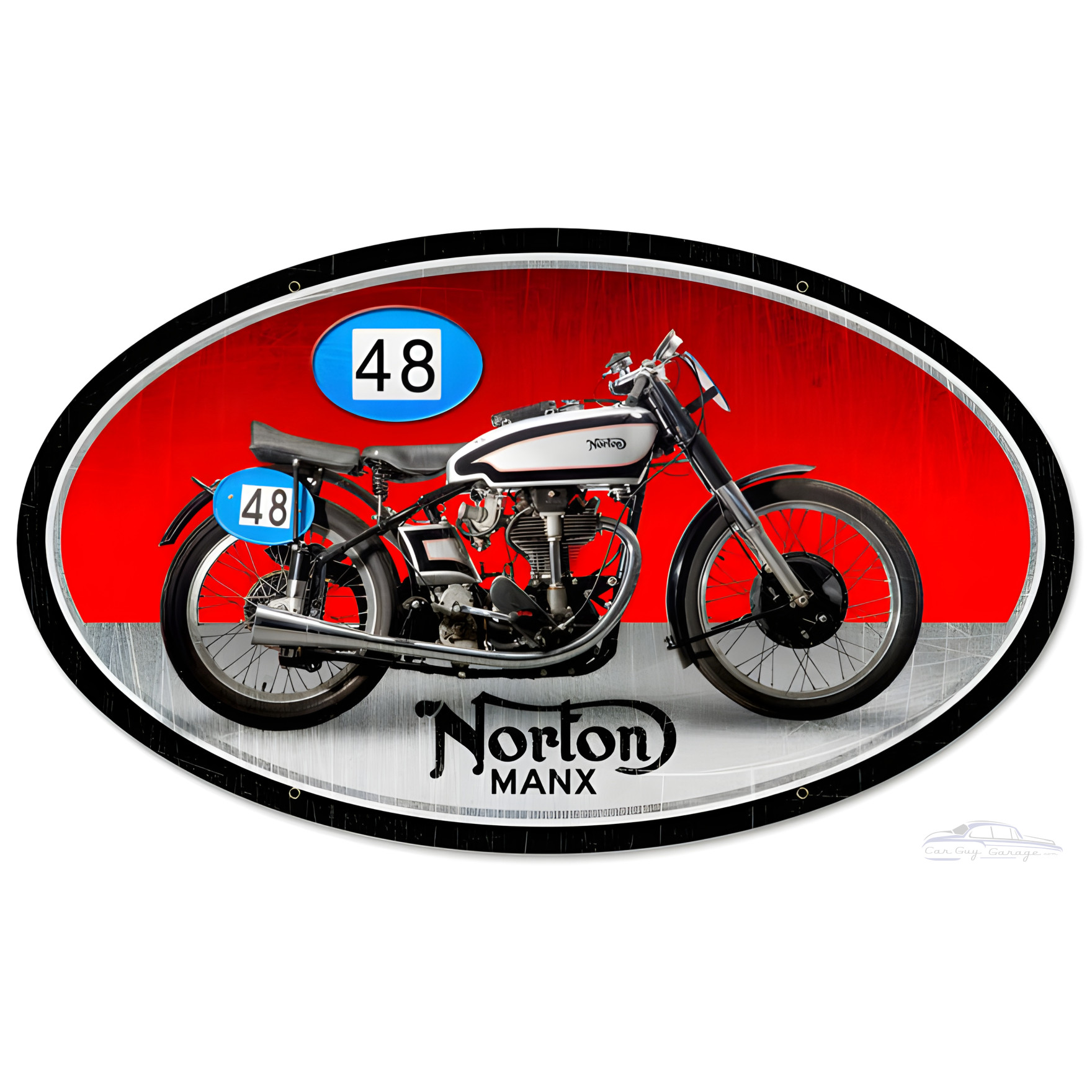 Norton Manx Sign - 24"x14" Heavy Steel, Made in USA