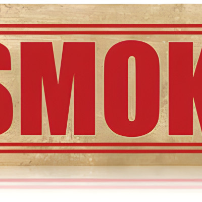 No Smoking Metal Sign - Vintage 20"x5" Heavy Steel USA Made