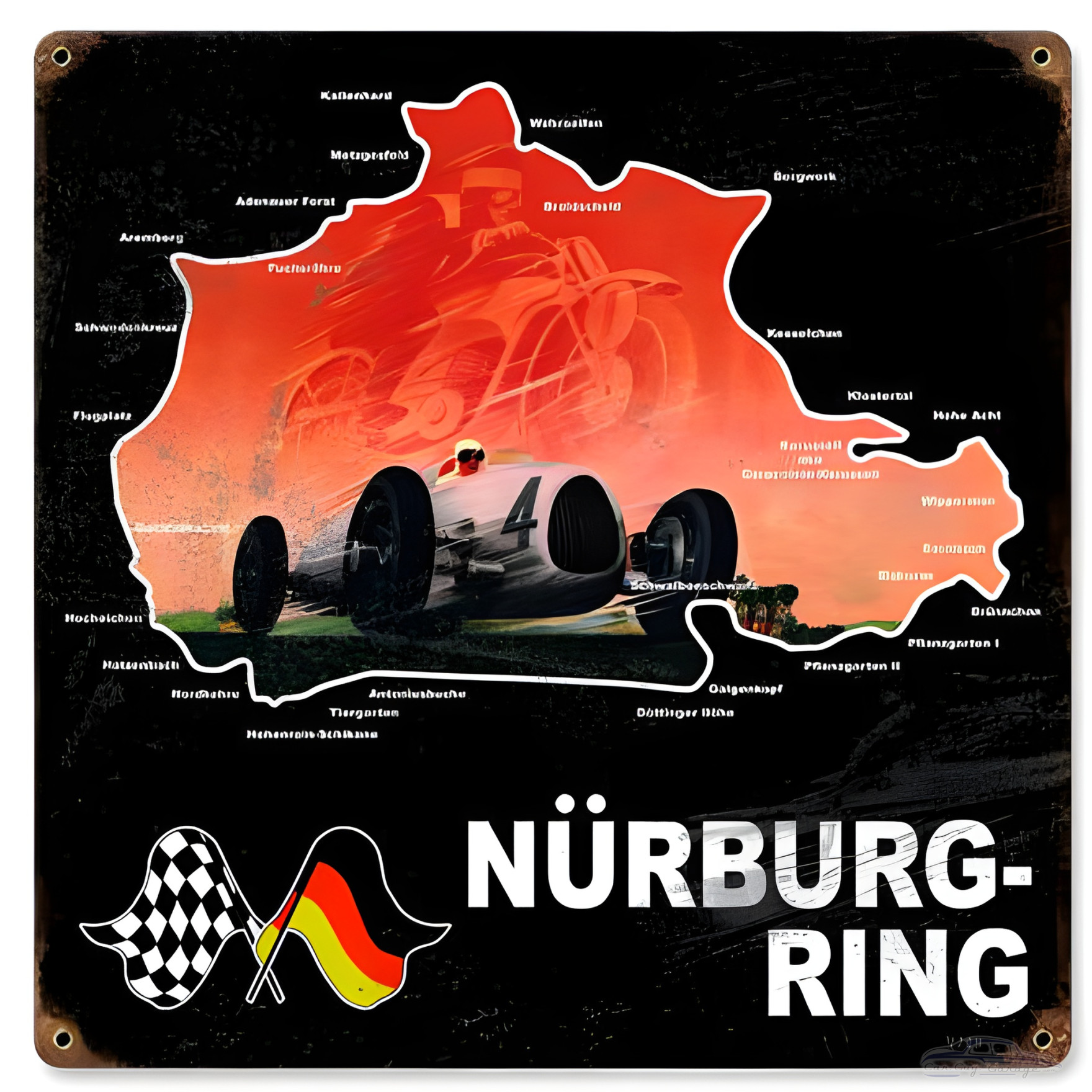 Nurburgring Metal Sign - Vintage Style, 12"x12", Made in USA