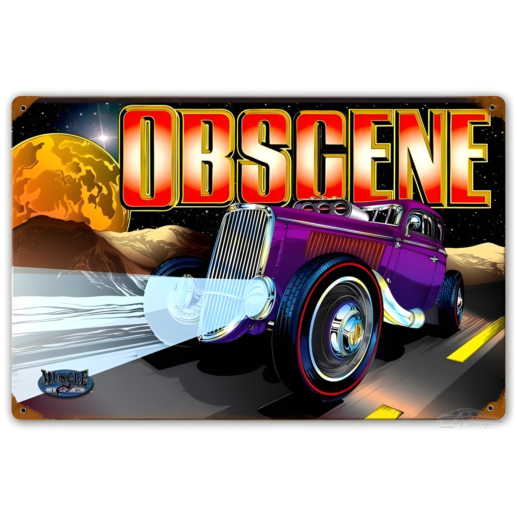 Vintage Obscene Metal Sign - 12"x18" Heavy Gauge Steel USA