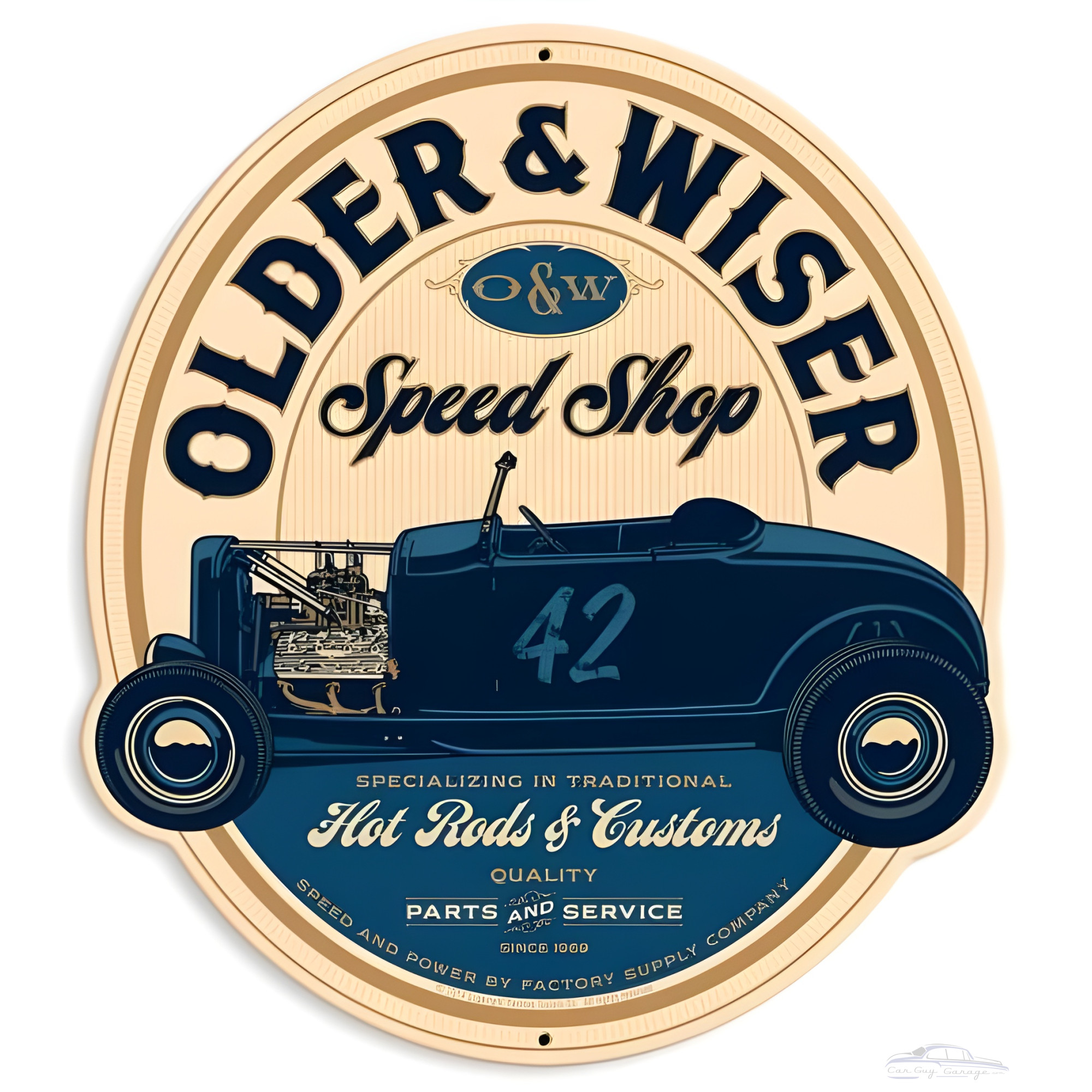 Older and Wiser Speed Shop Metal Sign - Vintage Style Decor