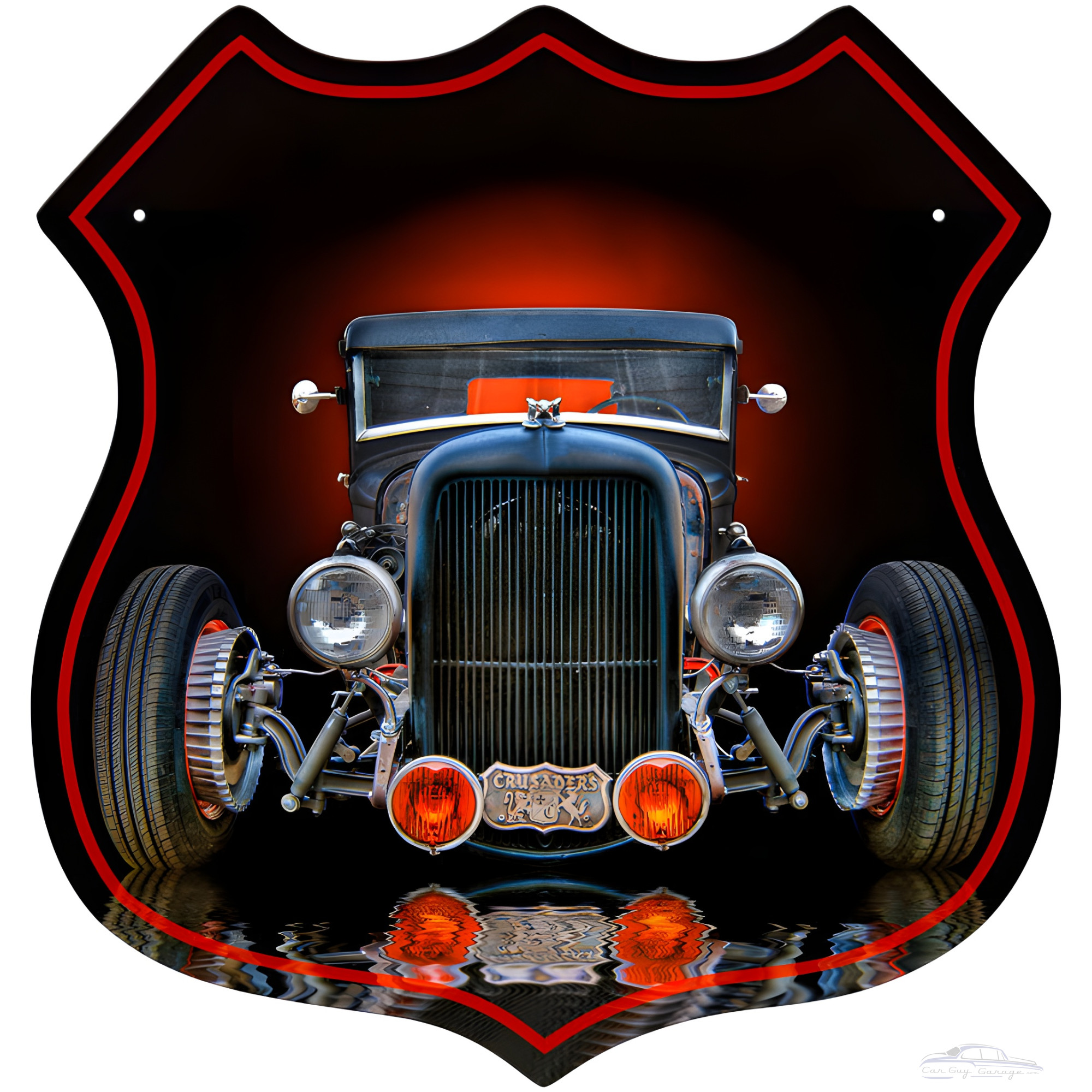 Old Rat Rod Shield Metal Sign - 15"x15" - Made in USA