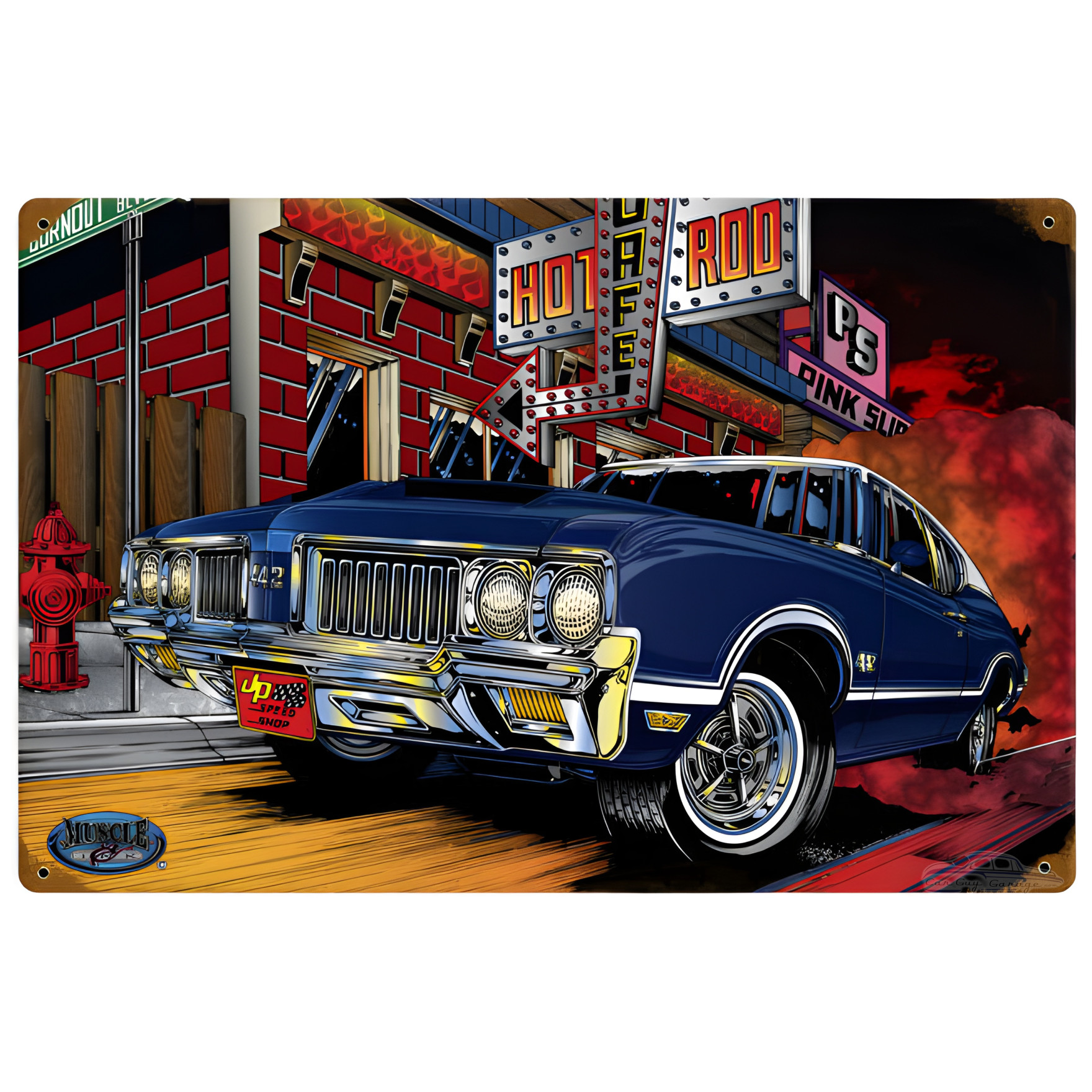 Olds 442 Vintage Metal Sign - 18"x12" - Made in USA