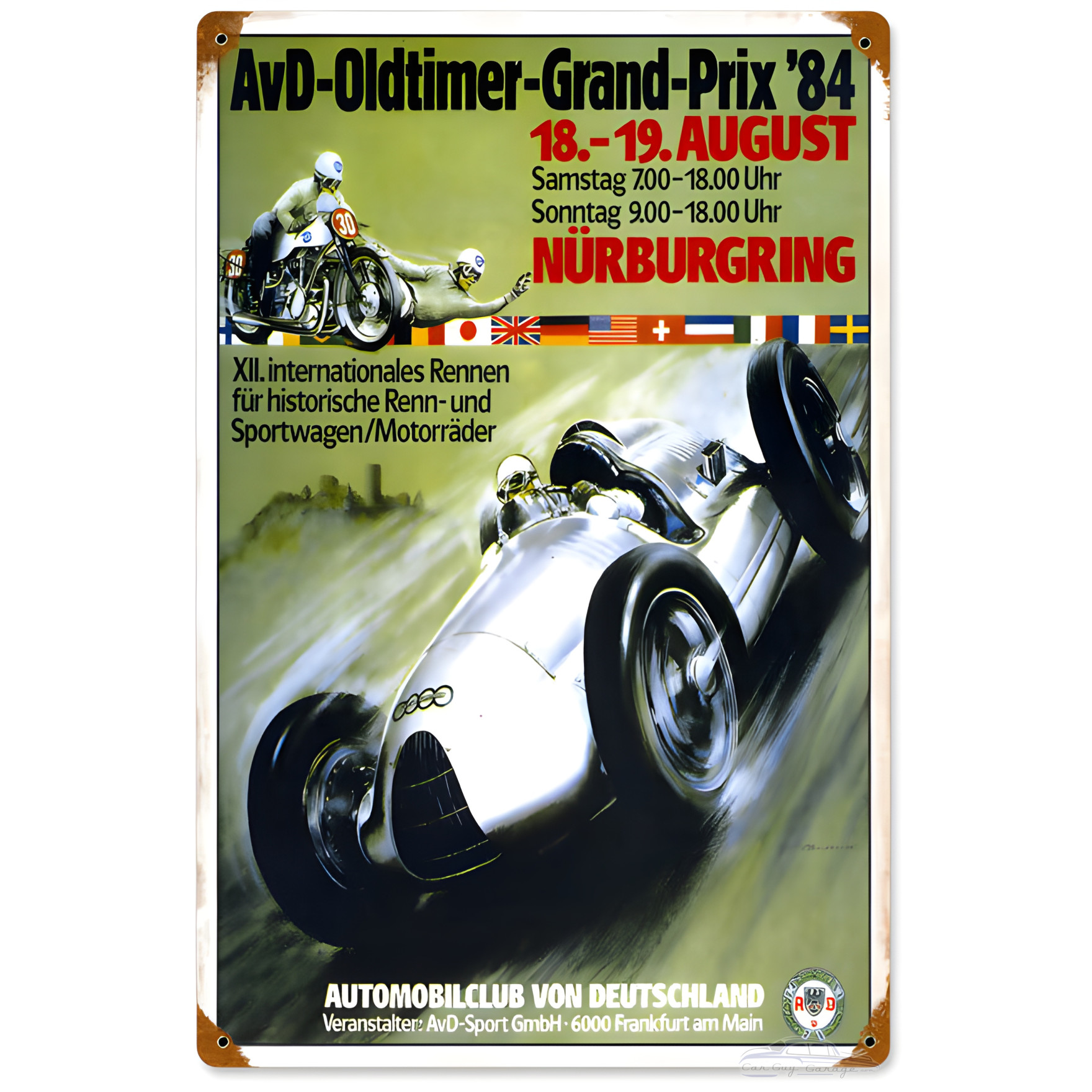 Oldtimer Grand Prix Metal Sign - Vintage 12"x18" USA Made