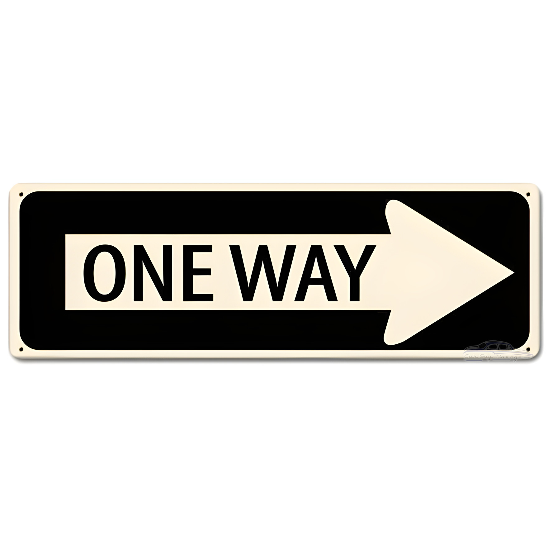 One Way Metal Sign - 24"x8" Heavy Gauge Steel, USA Made