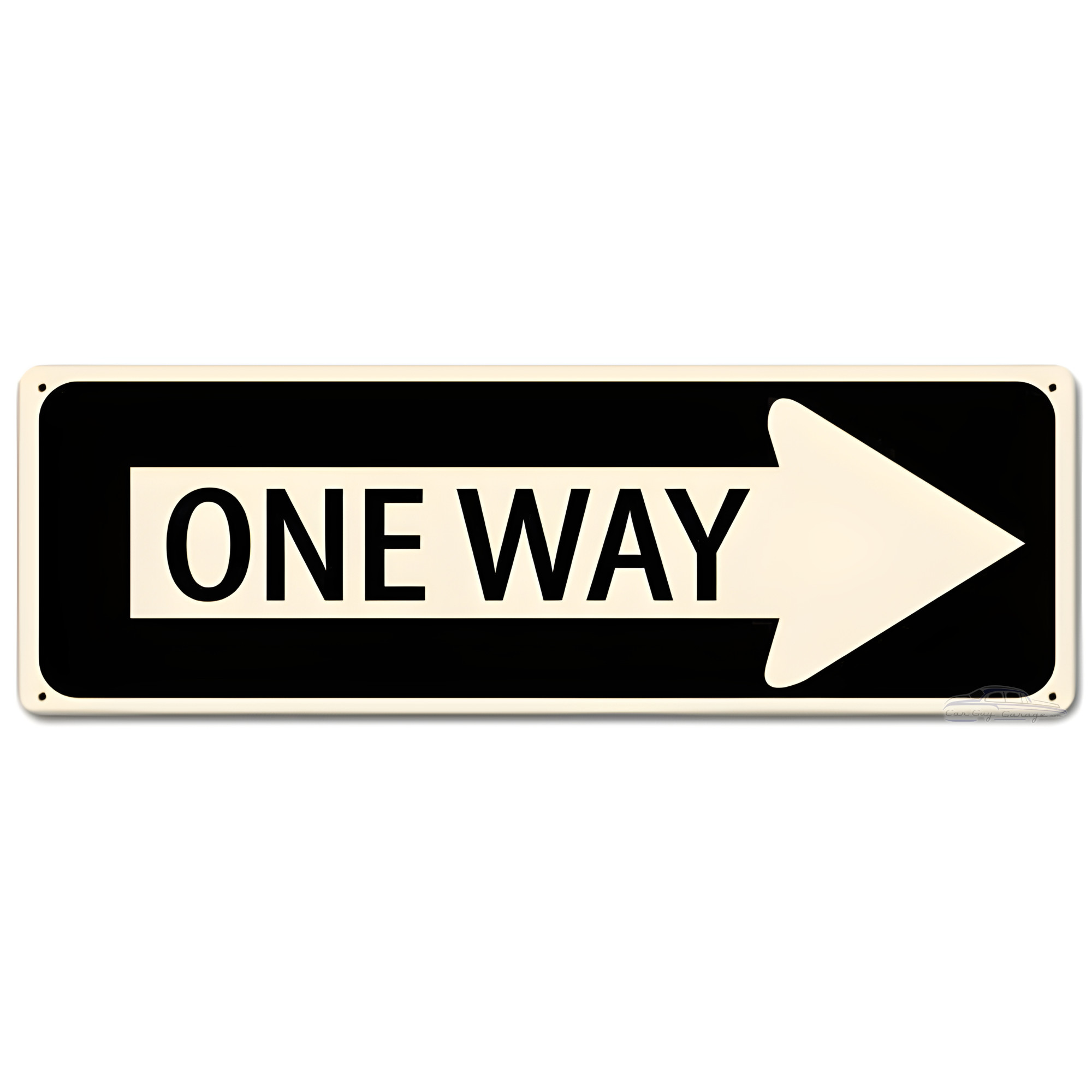 One Way Metal Sign - 24"x8" Heavy Gauge Steel, USA Made