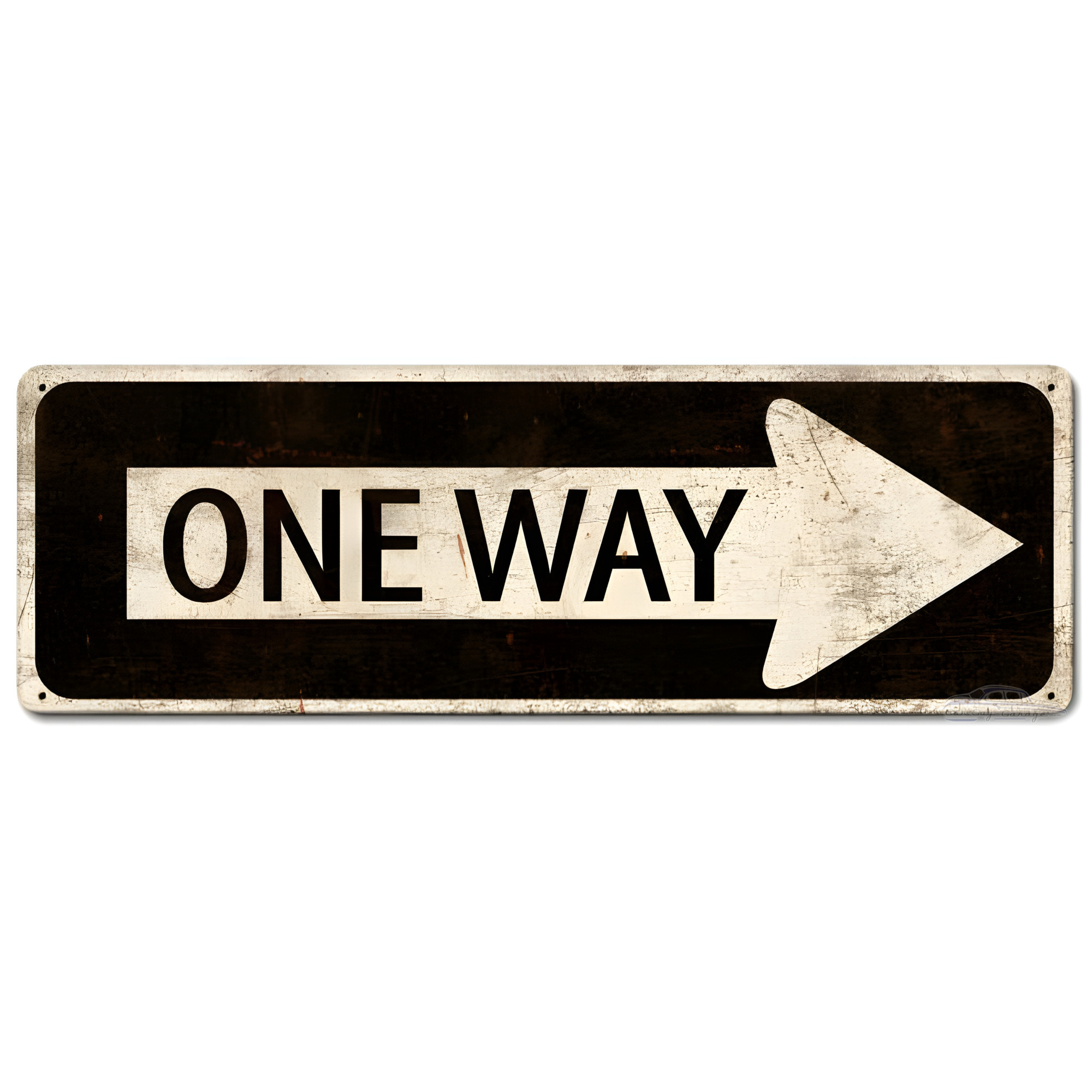 One Way Metal Sign - Vintage Style, 24"x8", Made in USA