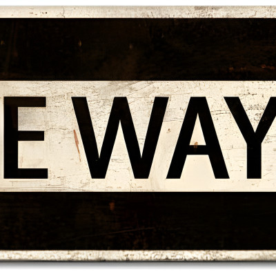 One Way Metal Sign - Vintage Style, 24"x8", Made in USA