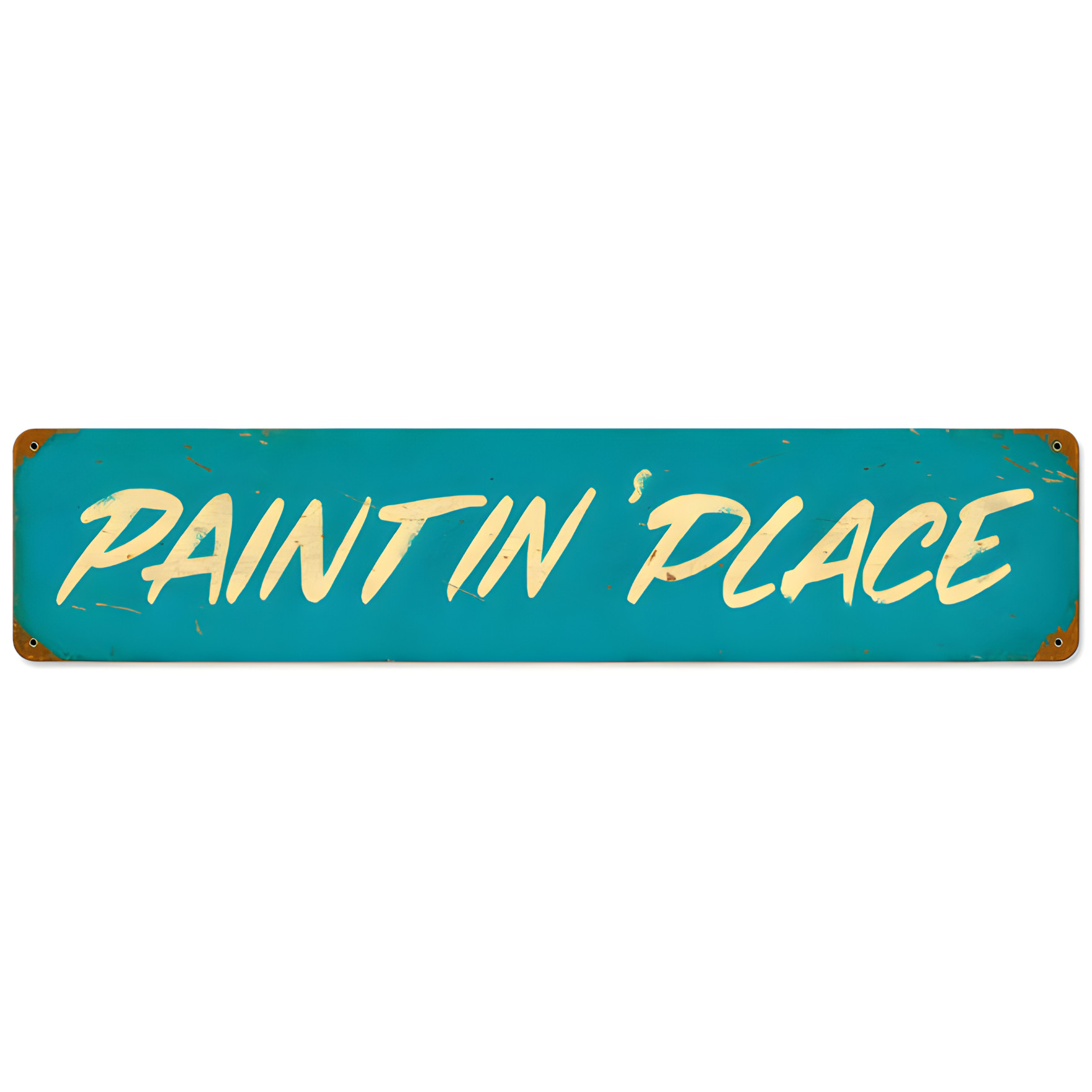 Vintage Paintin Place Sign - 28"x6" Heavy Steel USA Made
