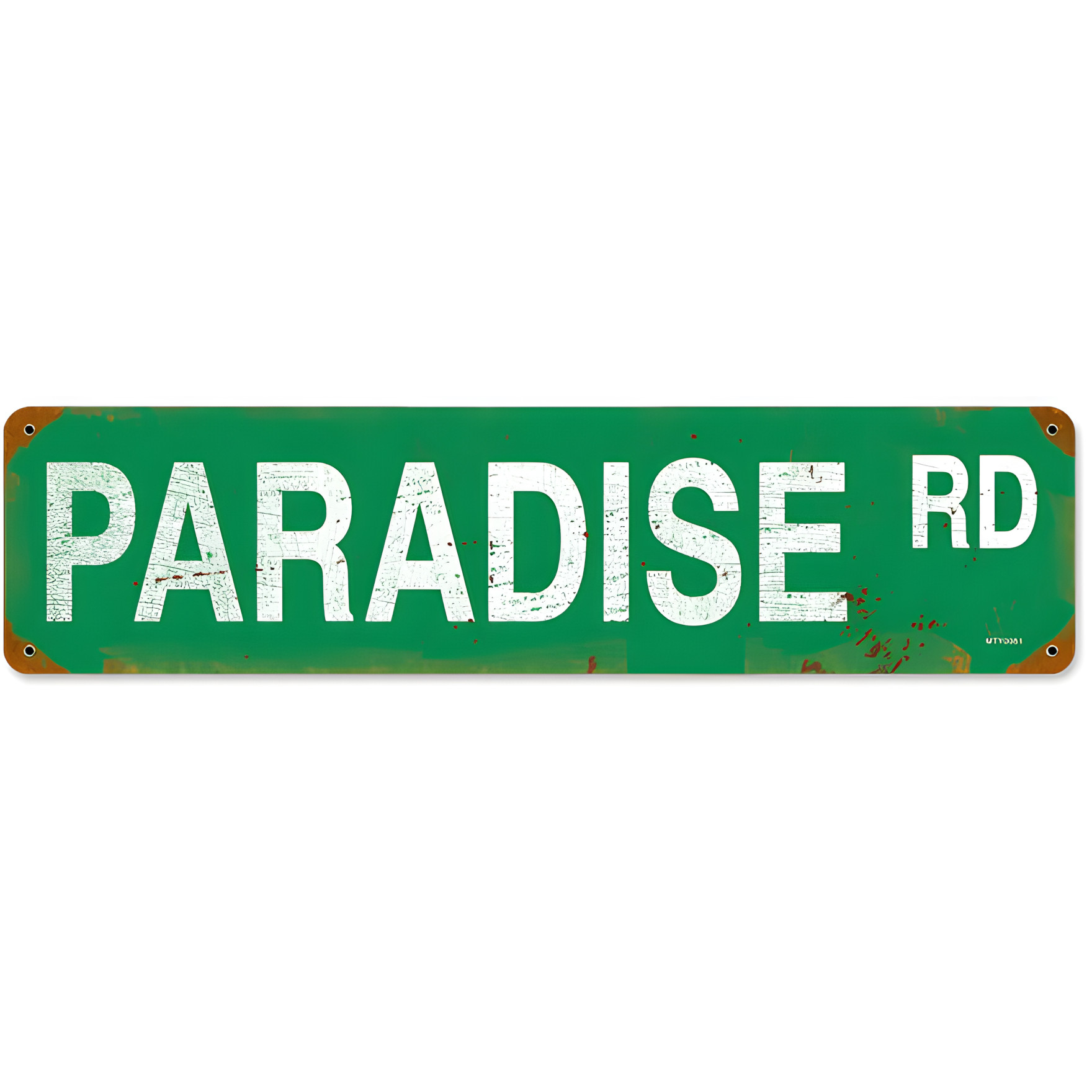 Paradise Road Metal Sign - 20"x5" - Durable, Easy Hanging