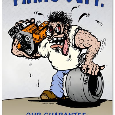 Parts Dept Metal Sign - 12"x18" Heavy Gauge Steel, USA Made
