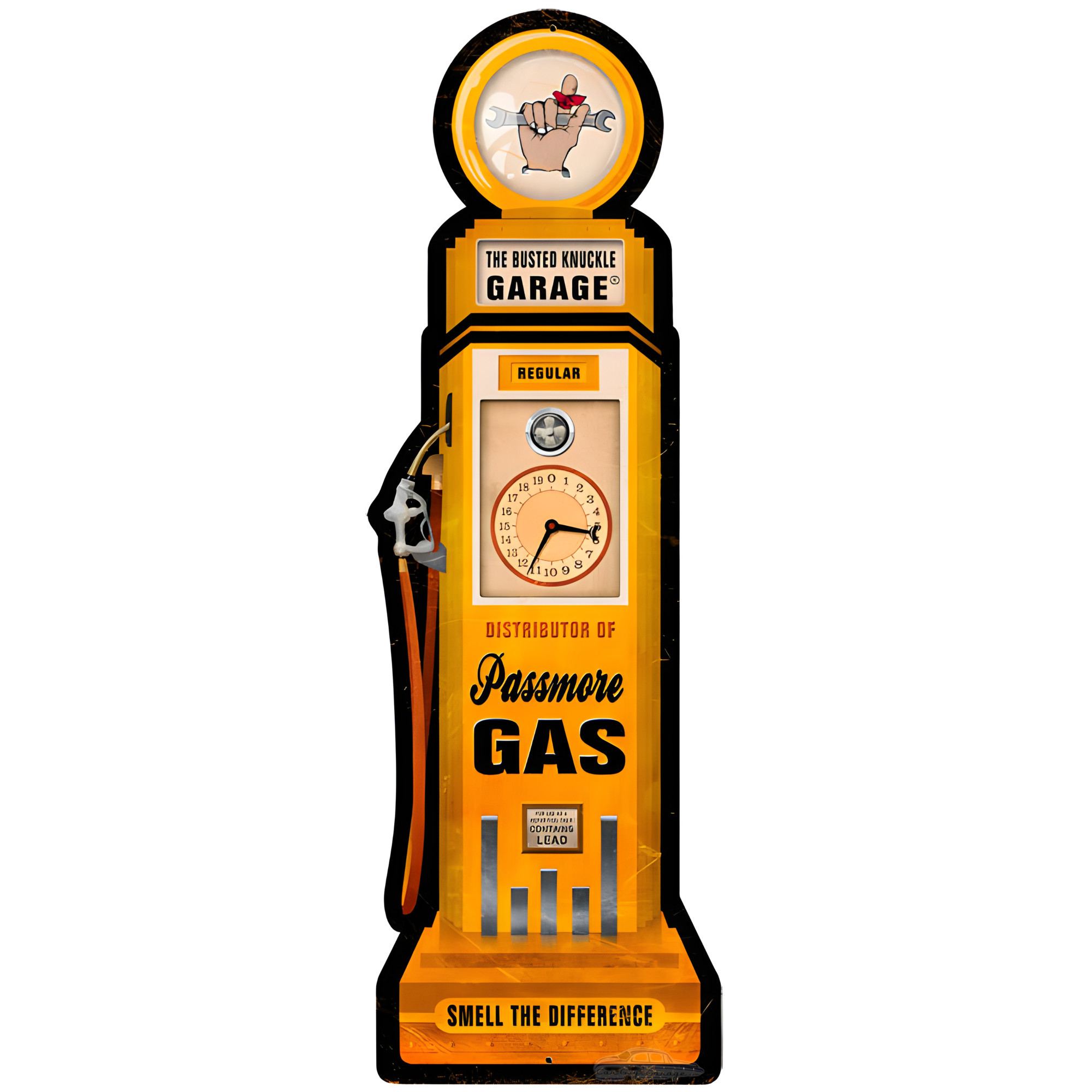 Passmore Gas Pump Sign - Unique 7"x24" Metal Decor, USA Made