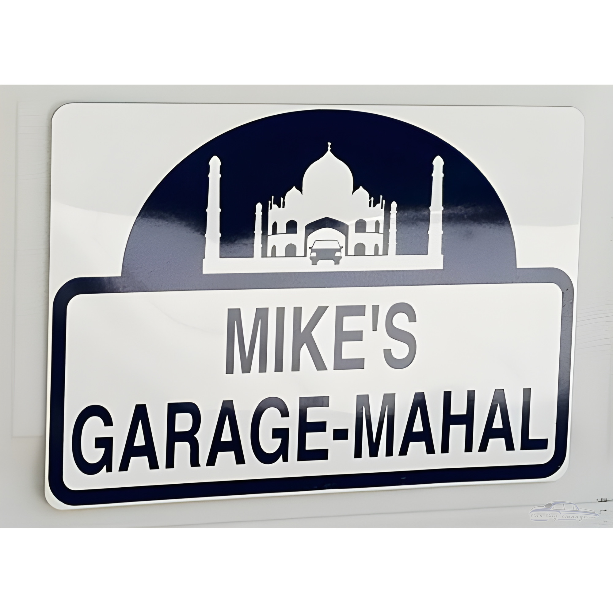 Personalized Garage Mahal Sign - Custom Aluminum, Weatherproof