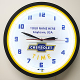 20" Personalized Neon Chevrolet Clock - Customizable & Retro