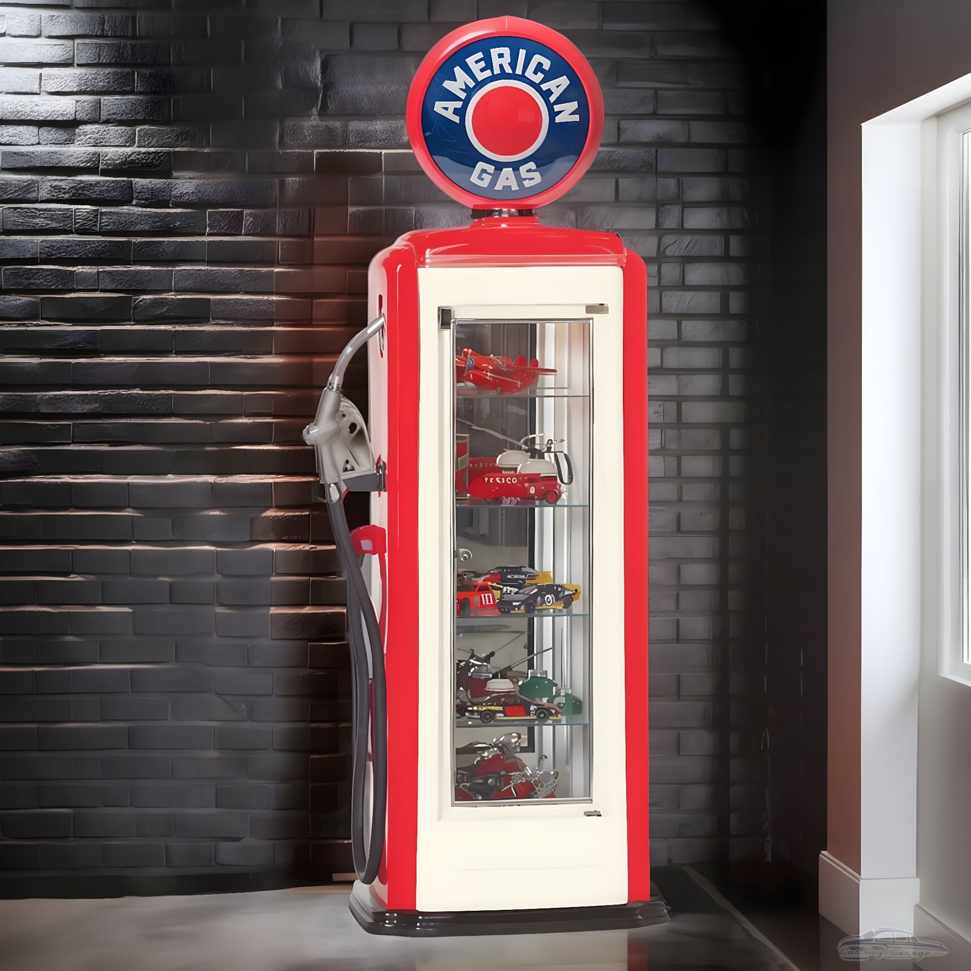 American Gas Tokheim 39 Display Case Gas Pump - 1950s Replica