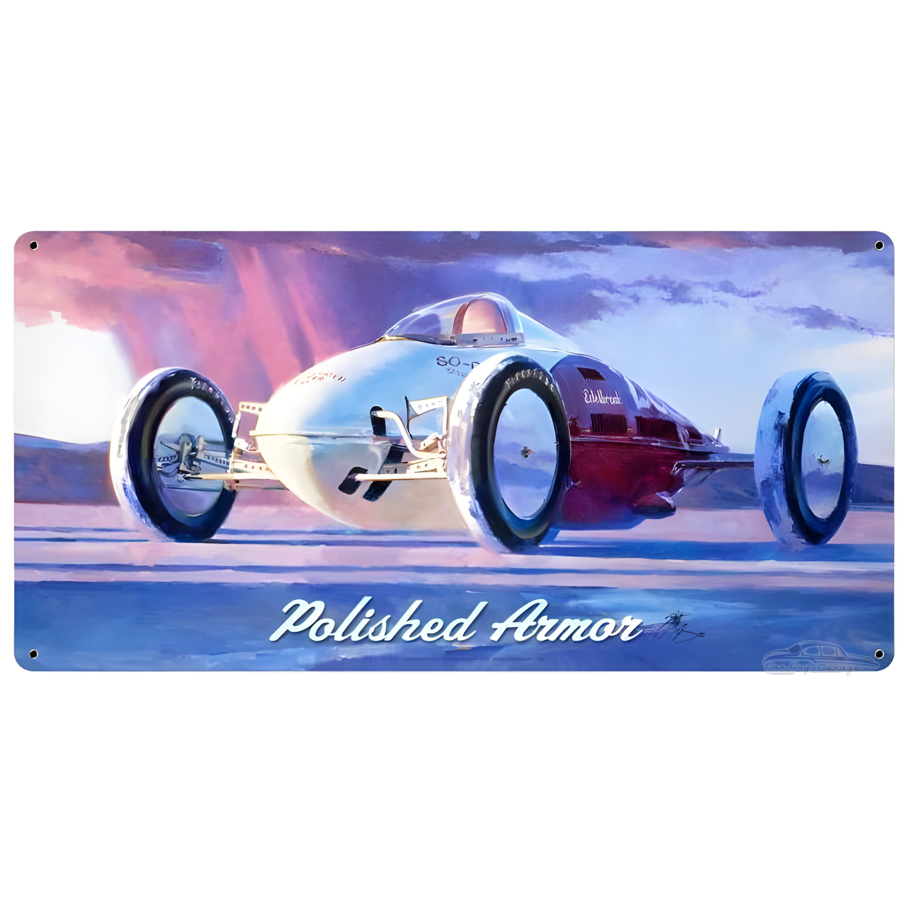 Polished Armor Metal Sign - Durable 36"x18" Wall Decor