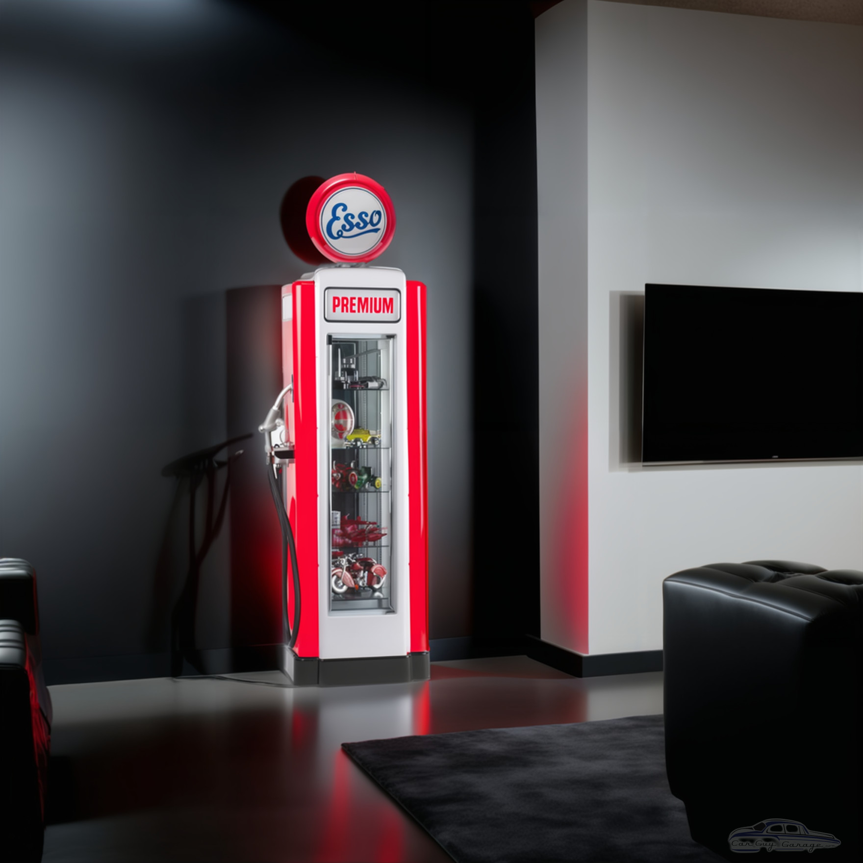 Esso Premium Display Case - Wayne 70 Gas Pump Replica