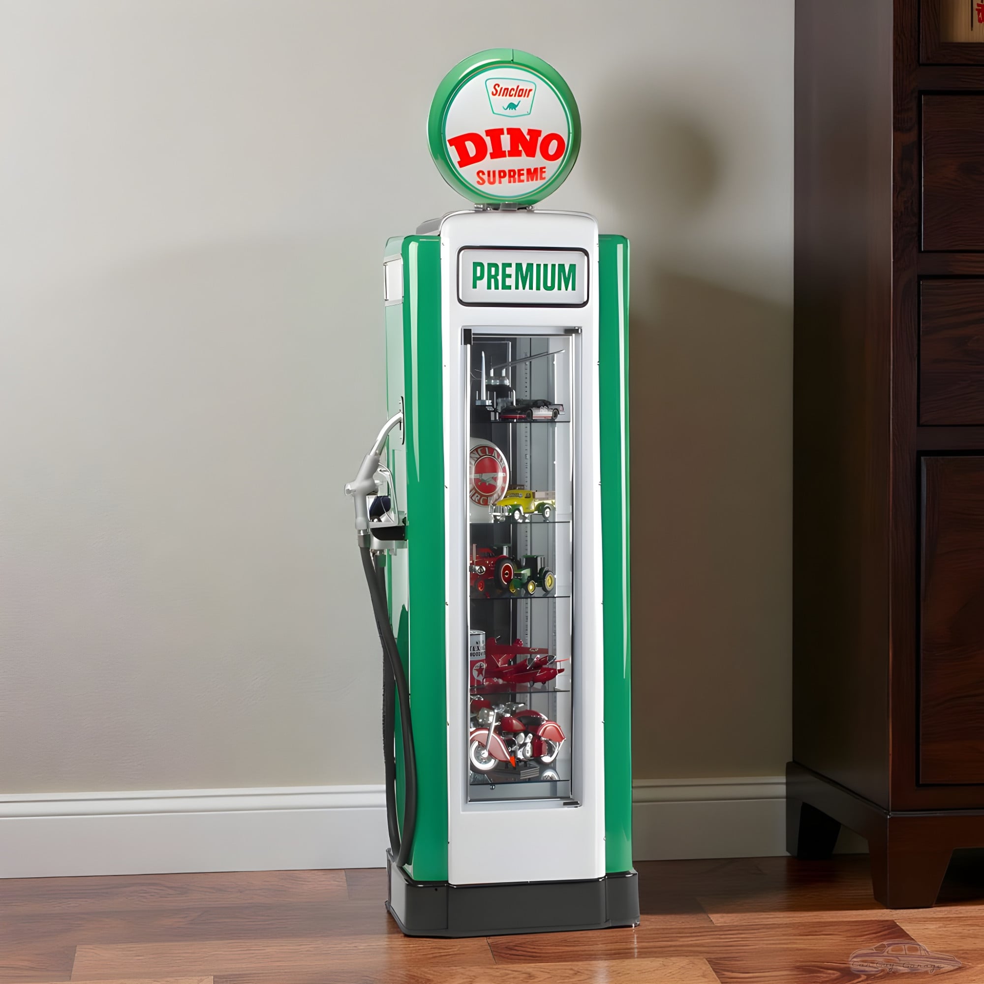 Sinclair Dino Wayne 70 Gas Pump Display Case with Lights