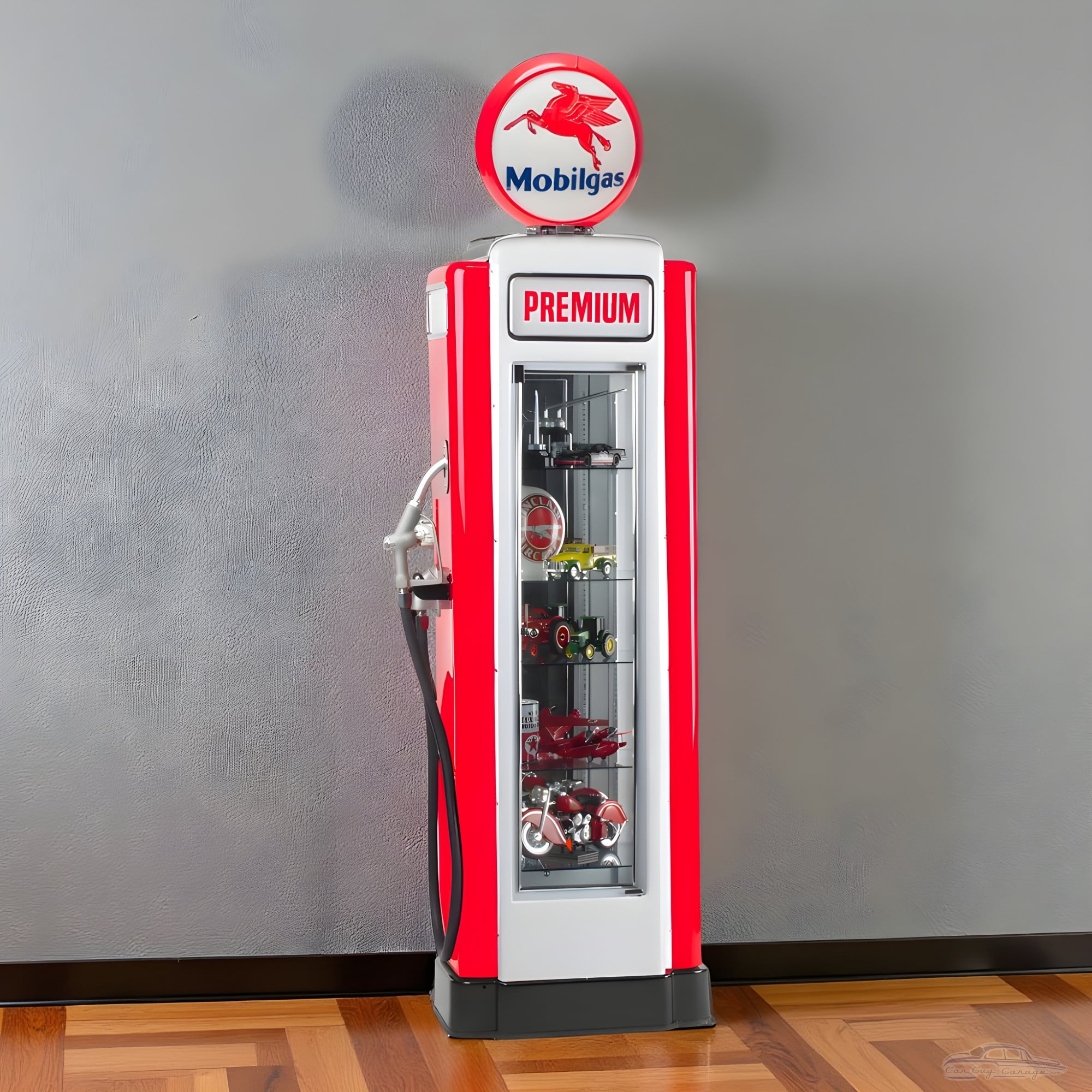 Mobilgas Premium Display Case - Wayne 70 Gas Pump Replica