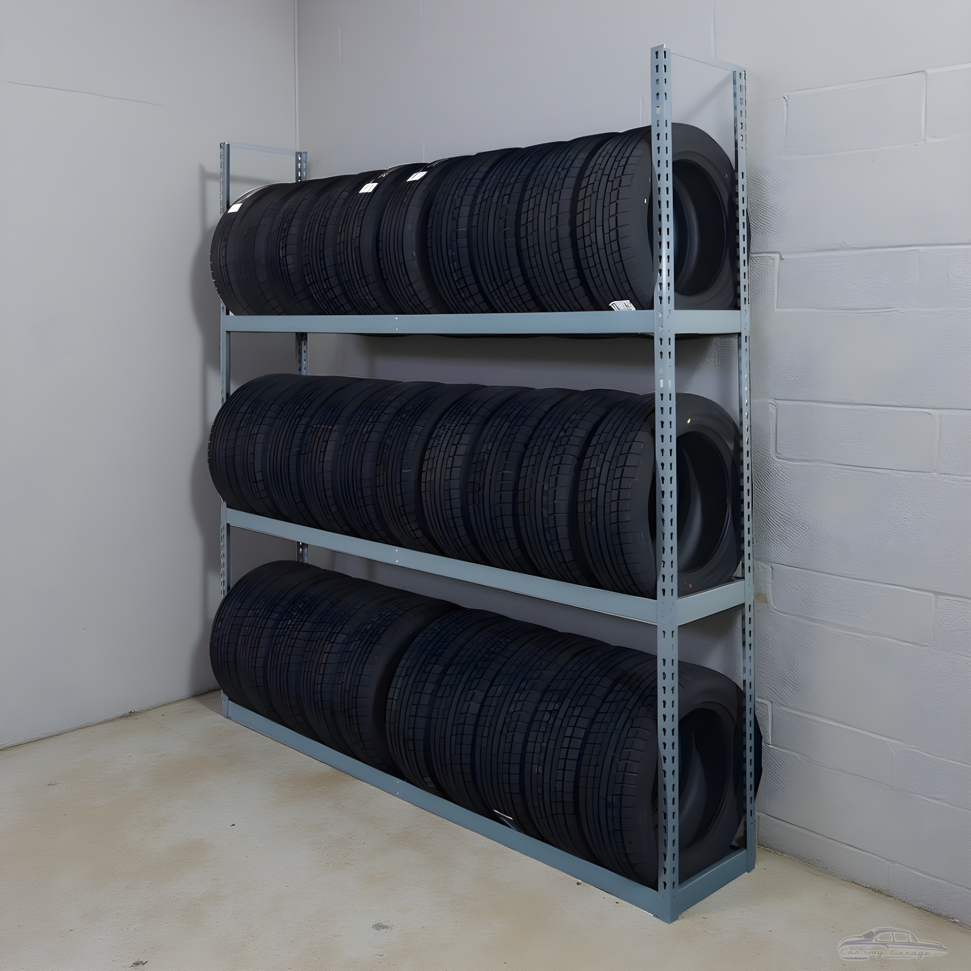 Three Tier Tire Rack - Holds 27 to 33 Tires, 1500 lbs Capacity