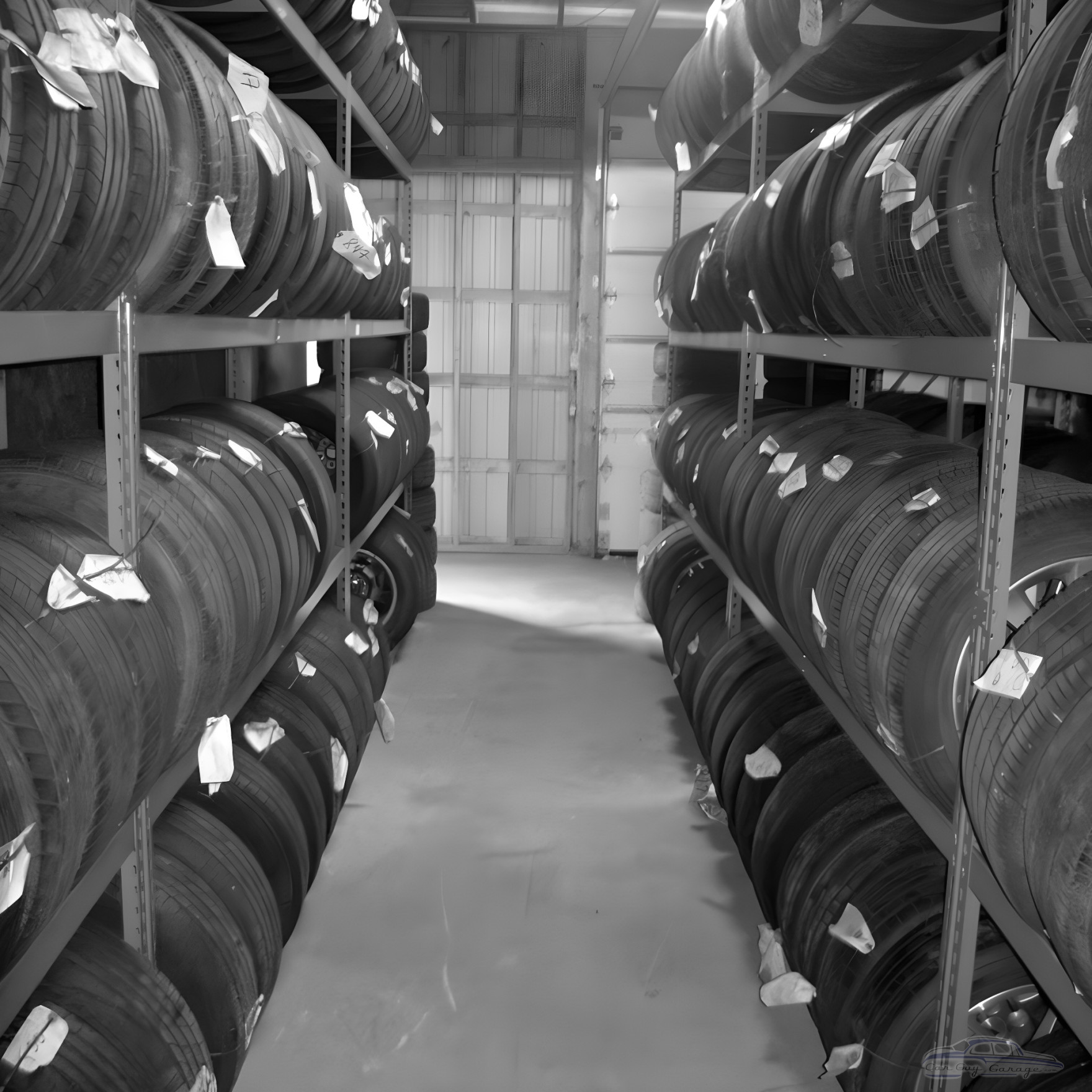 Four Tier Tire Shelving - Adjustable, Holds 36 to 44 Tires