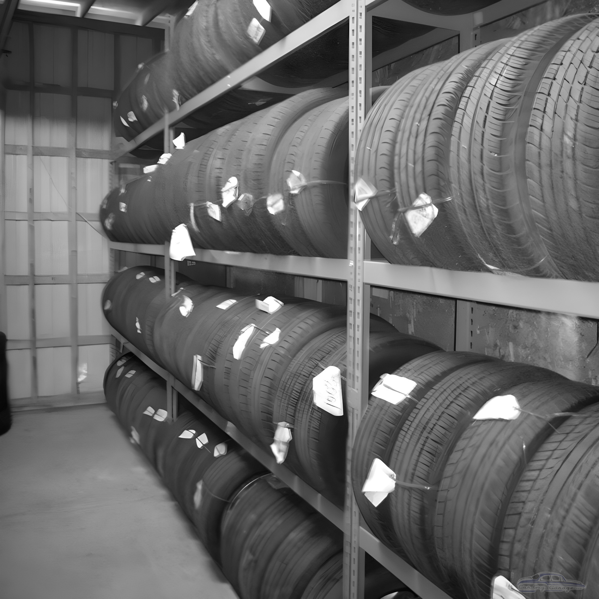 Four Tier Tire Shelving - Adjustable, Holds 36 to 44 Tires