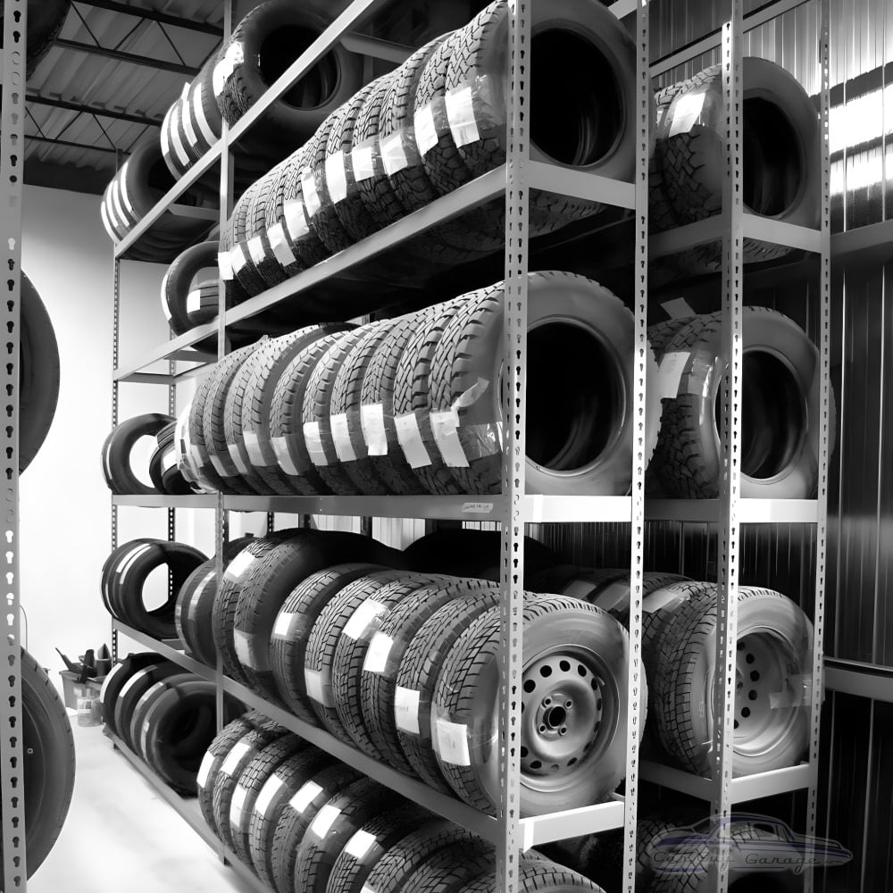 Five Tier Tire Shelving - Holds 45-55 Tires, 2500 lbs Capacity