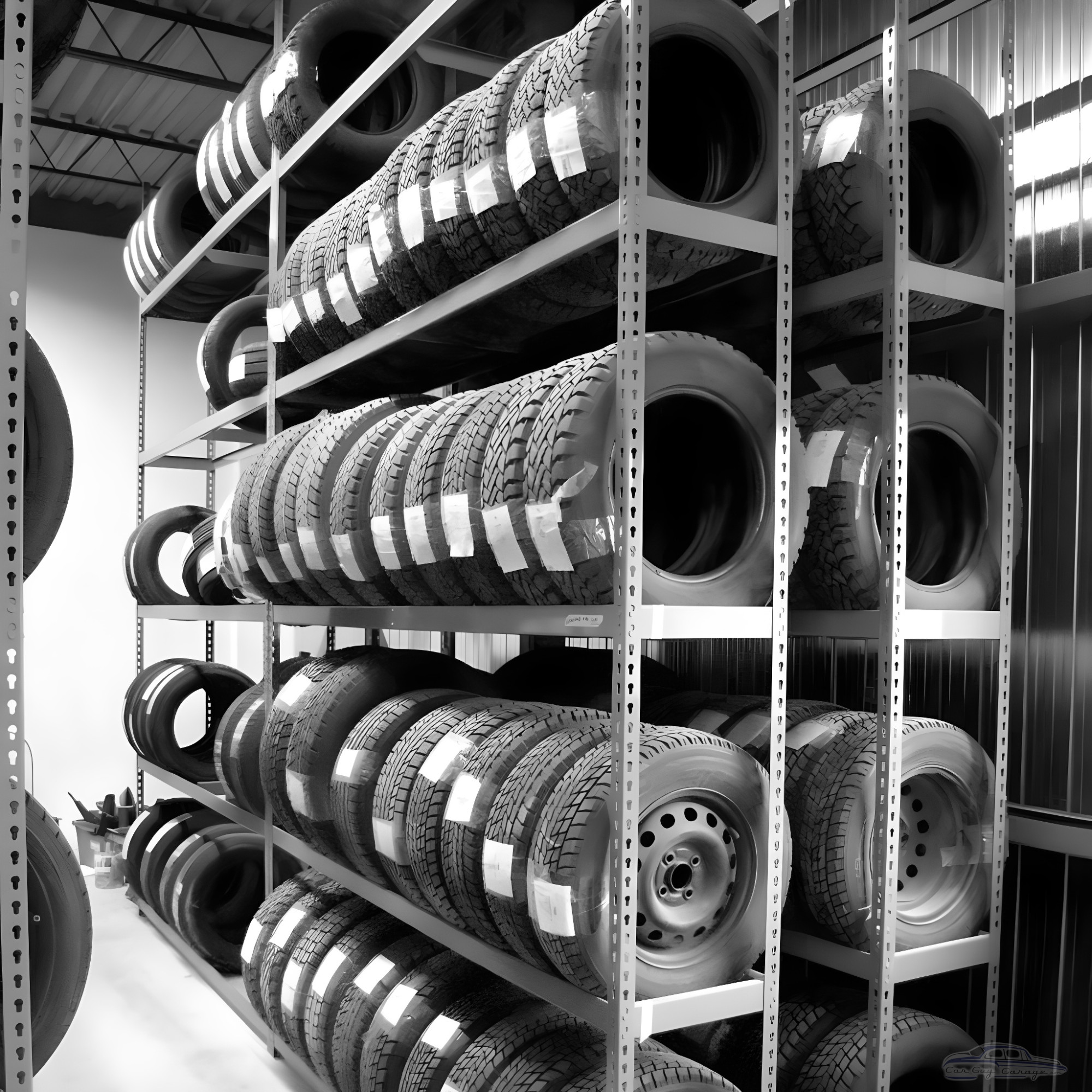 Five Tier Tire Shelving - Holds 45-55 Tires, 2500 lbs Capacity