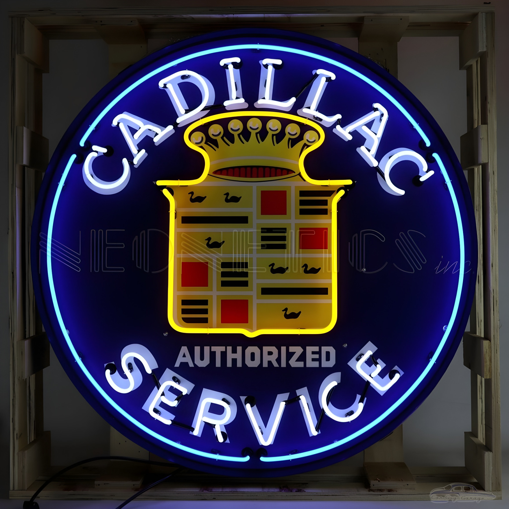 Cadillac Neon Sign - 36" Wide, Hand Blown Glass, Indoor Use