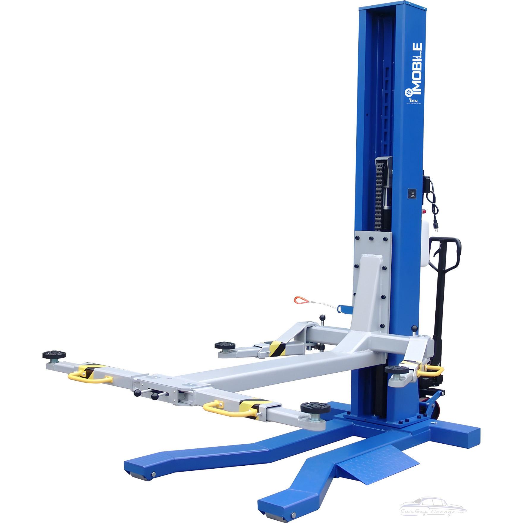 Mobile Single Post Car Lift - 6000 lbs Capacity, Low Profile