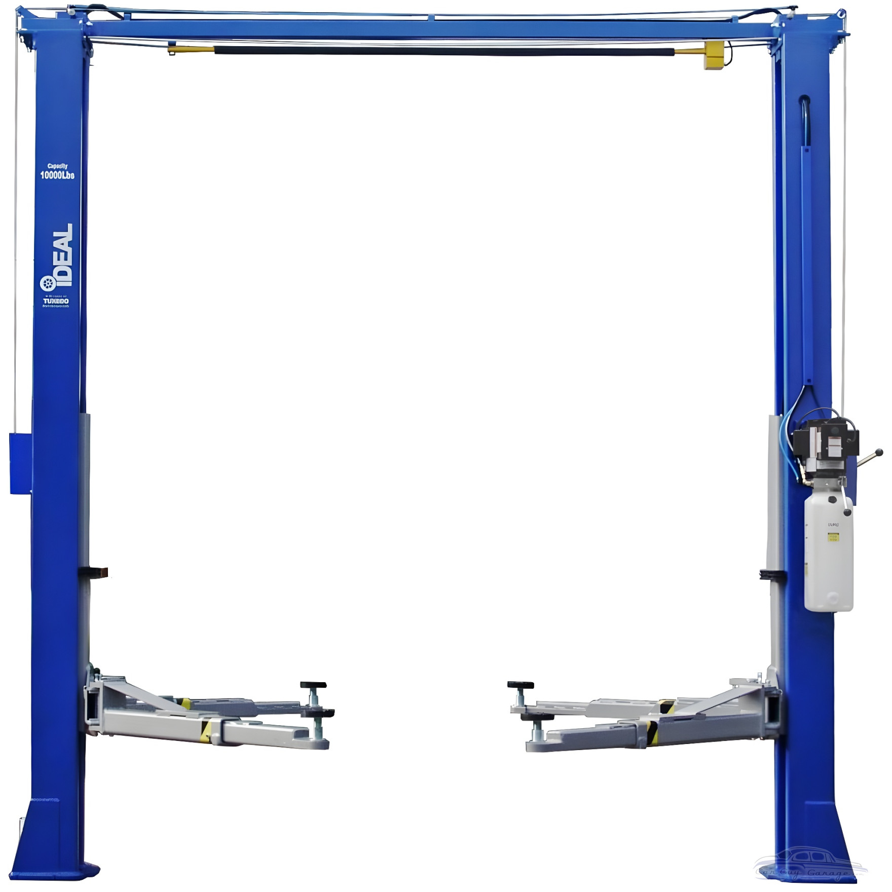 10,000 Lb Two Post Clear Floor Asymmetric Car Lift - ALI Certified