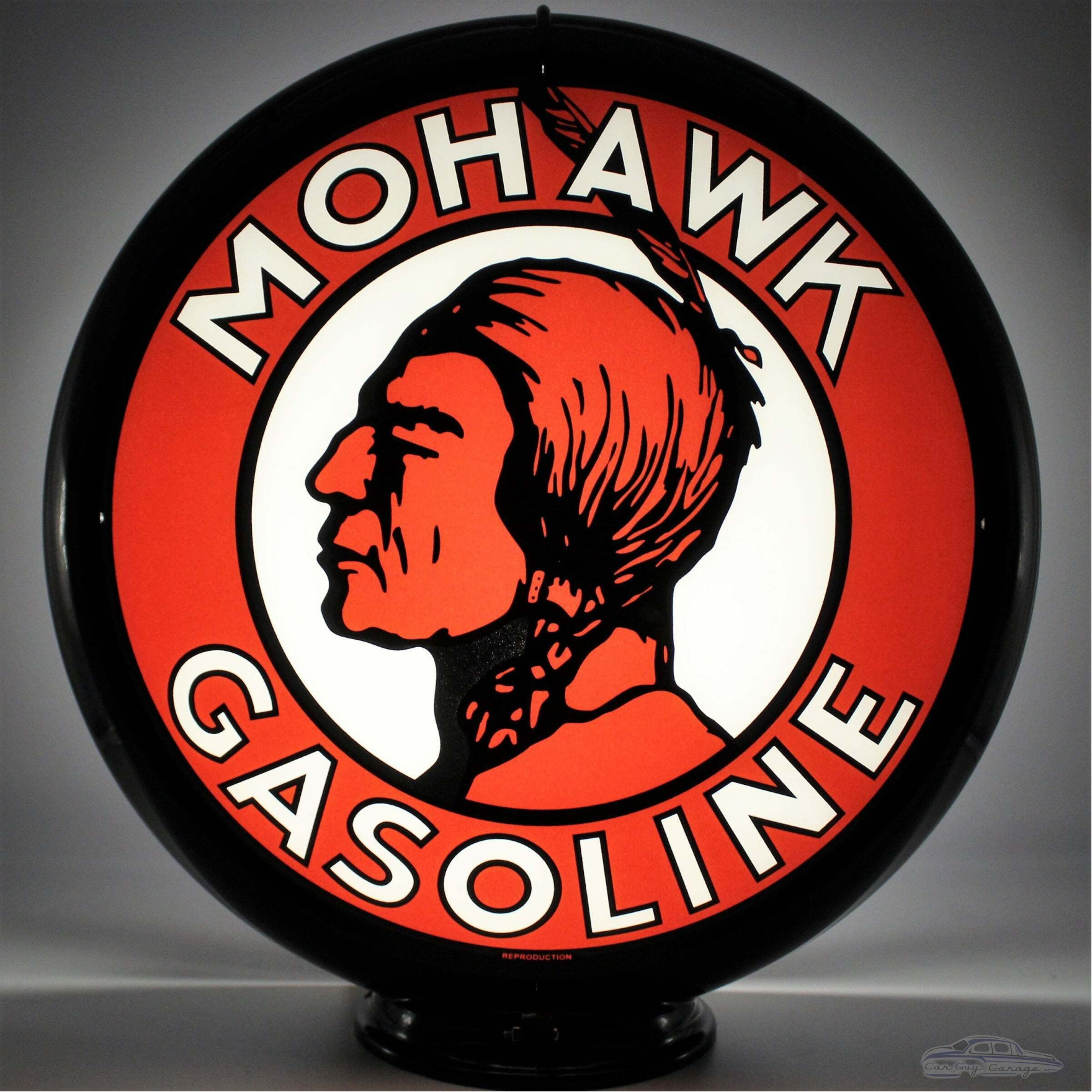 Vintage Mohawk Gasoline Glass Gas Pump Globe Lamp - 18.75"
