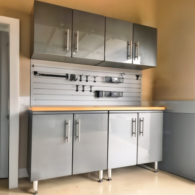 Grey Modular 5 Piece Workstation Kit - Garage Storage Solution