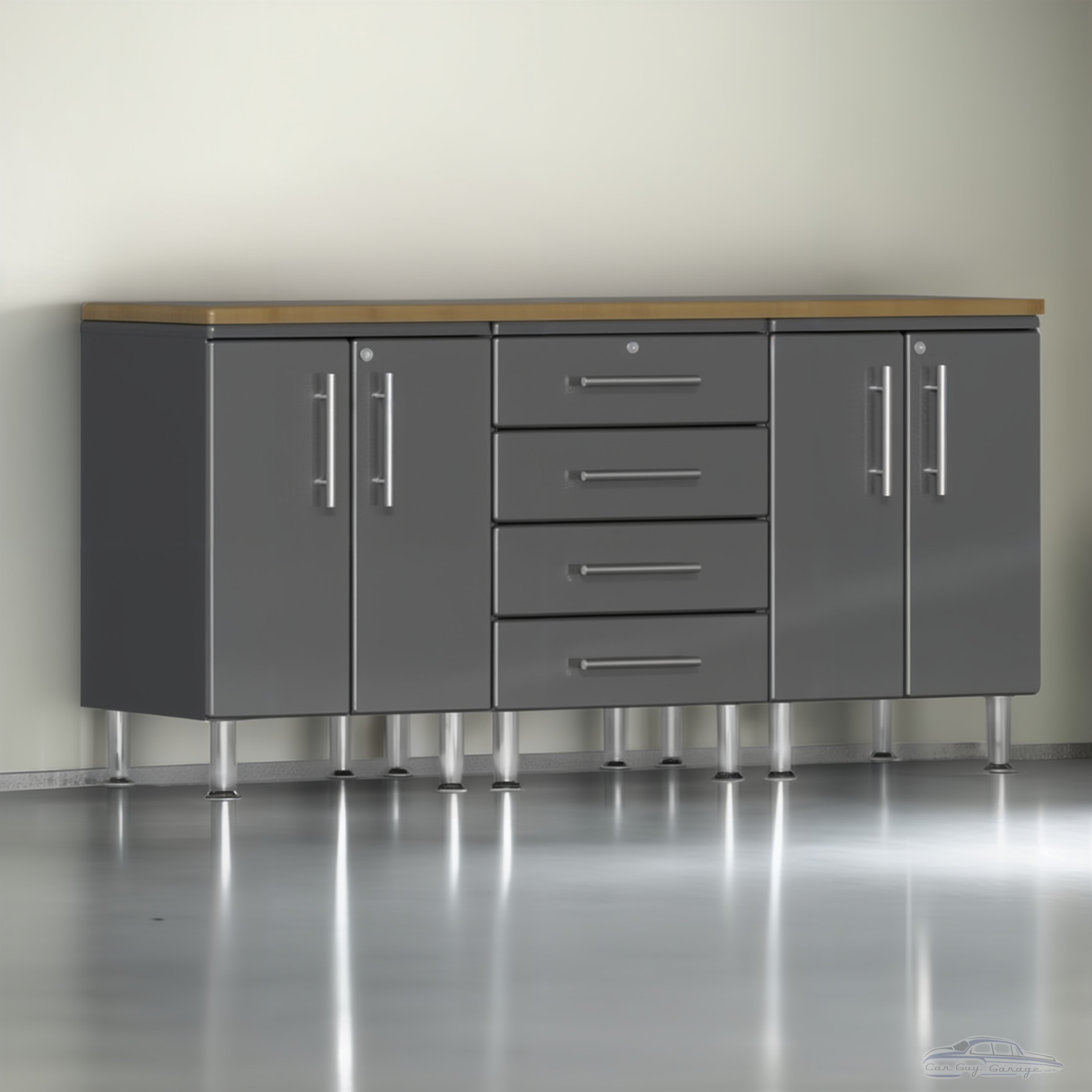 Grey Modular 4 Piece Workstation Kit - Garage Storage Solution