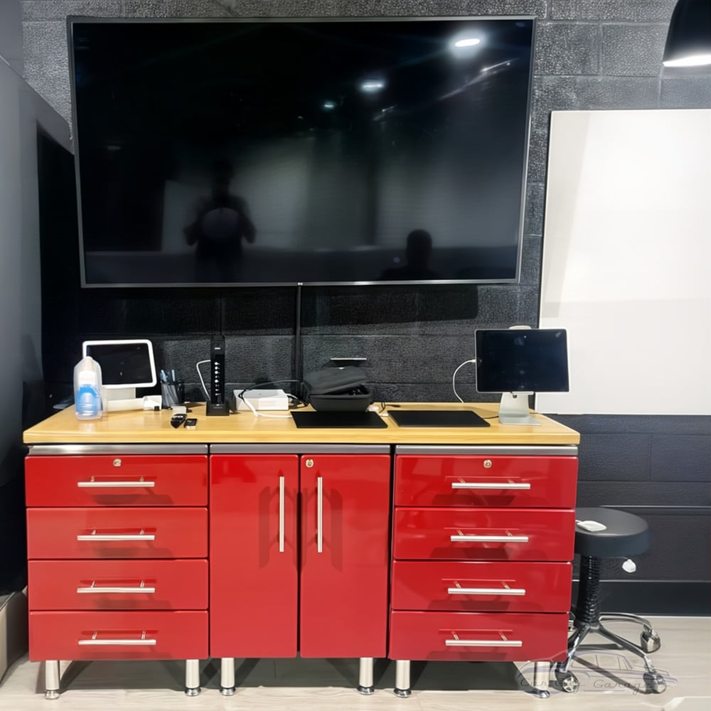 Ruby Red Metallic MDF Cabinets