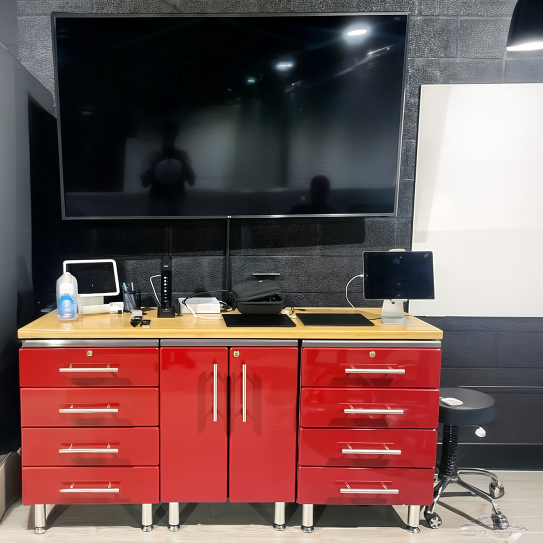 Red Modular 4 Piece Workstation Kit - Ruby Red Metallic Finish