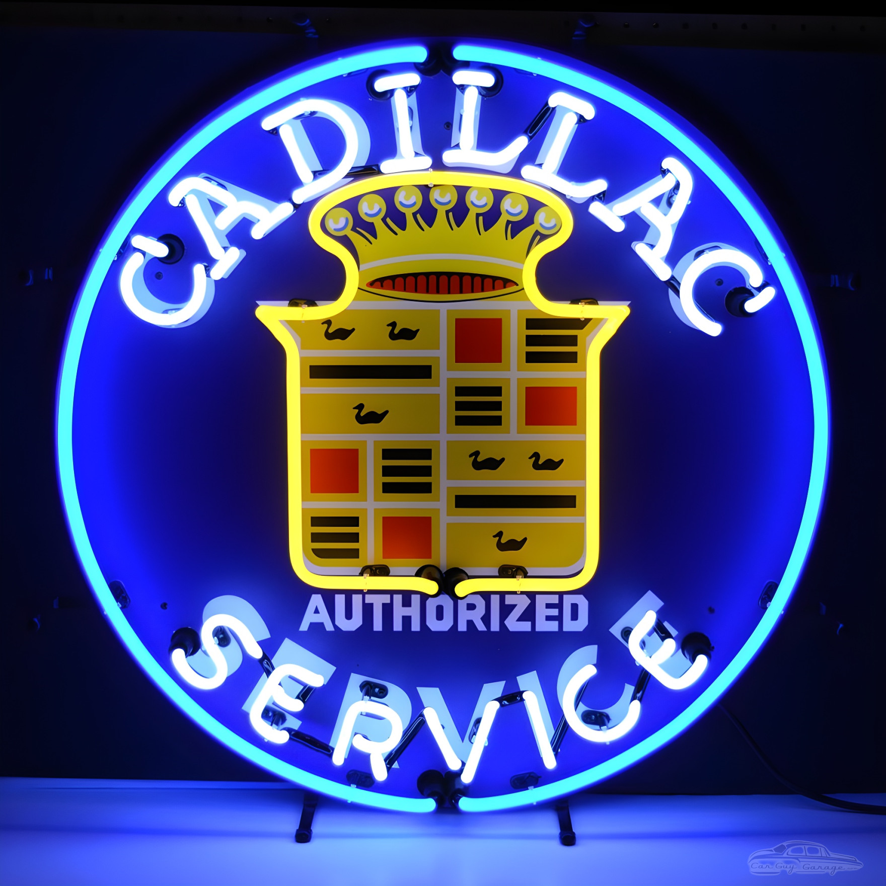Cadillac Service Neon Sign - Luxurious Hand-Blown Glass Decor