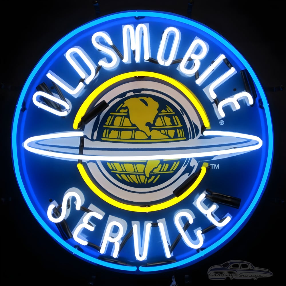 Oldsmobile Service Neon Sign - Vintage Automotive Decor, 24"