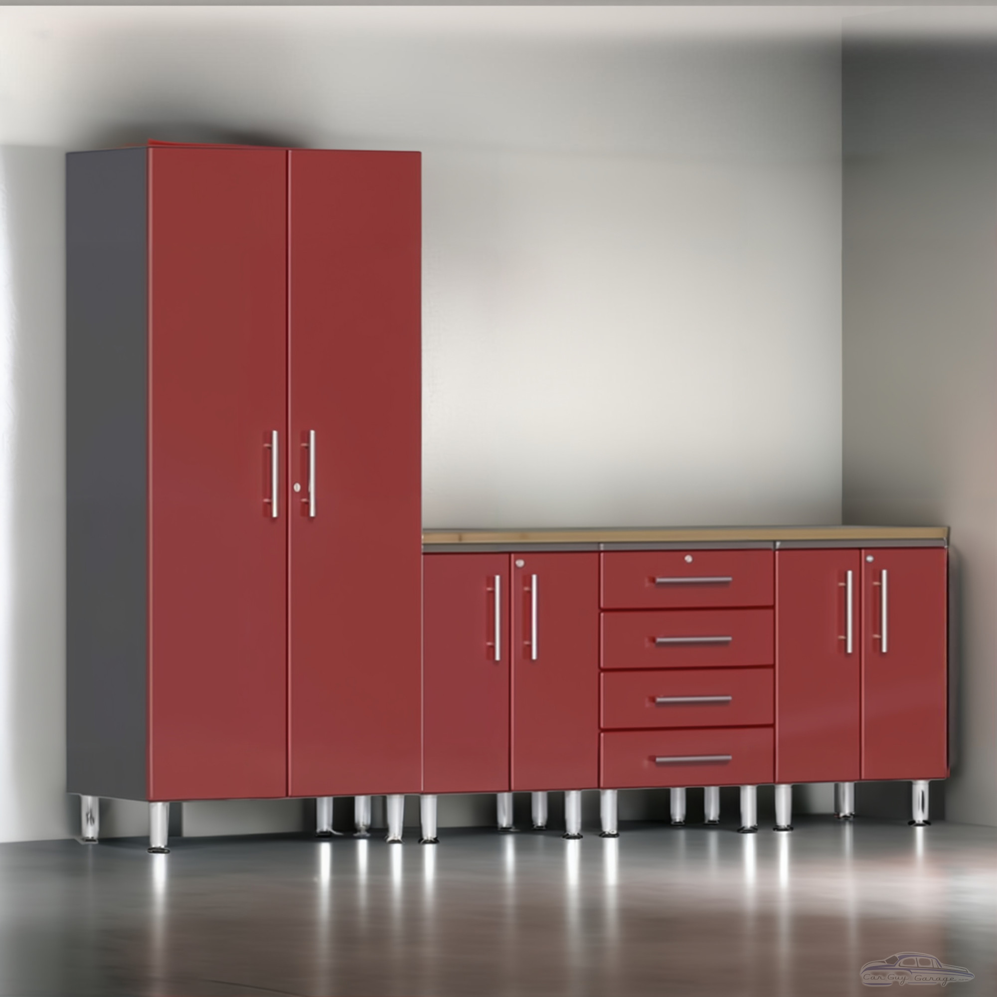 Red Modular 5 Piece Set - Ultimate Garage Storage Solution