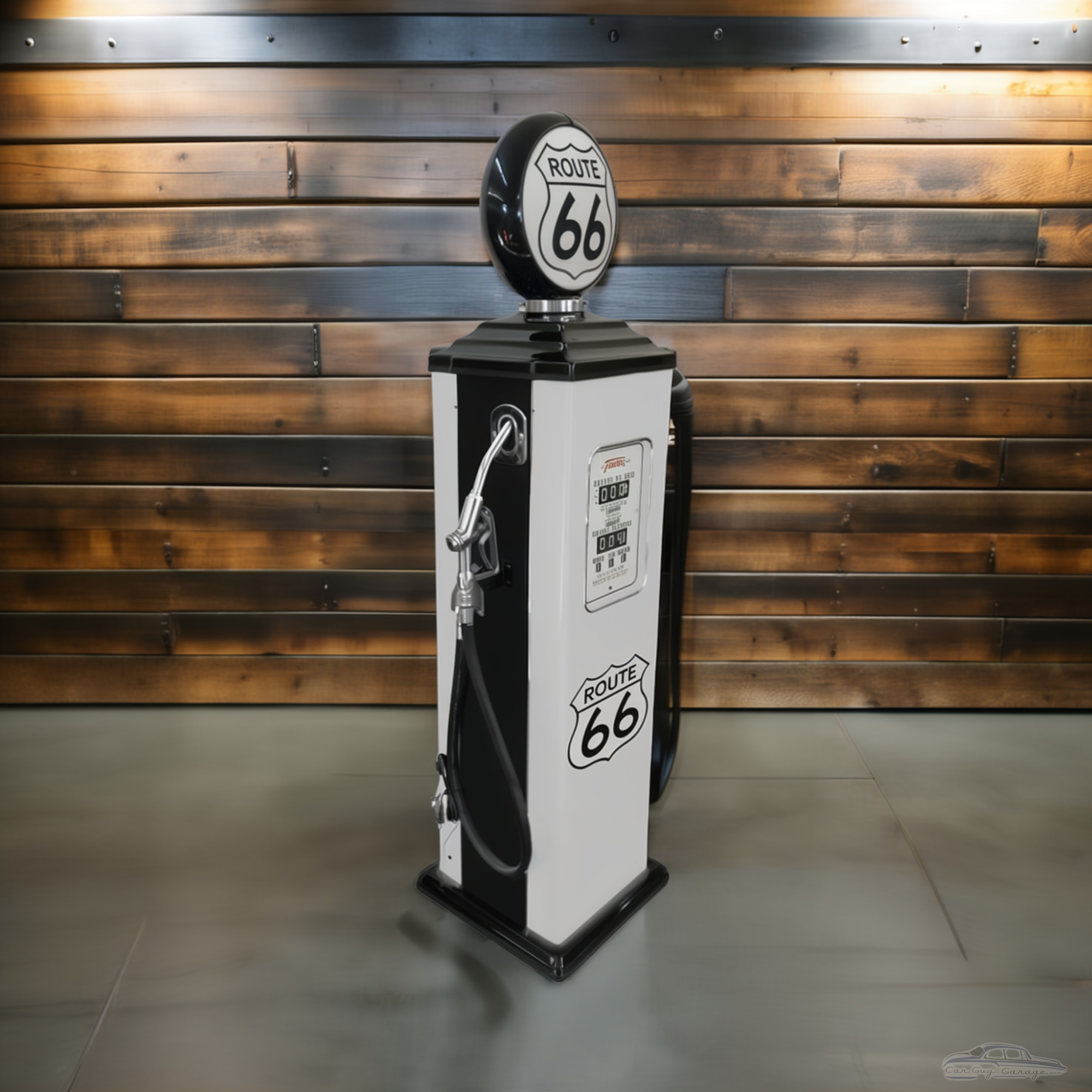 Route 66 Replica Erie Gas Pump - 1950s Style, Illuminated Globe