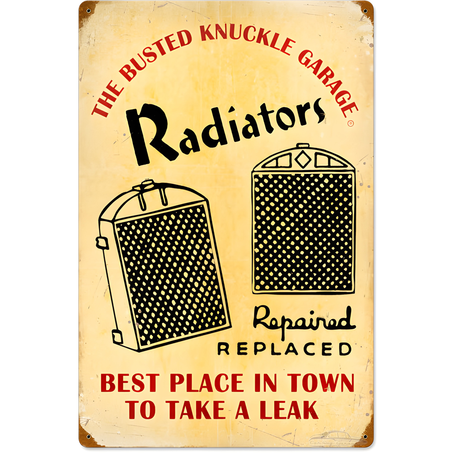 Vintage Radiator Service Sign - 16"x24" Heavy Steel USA Made