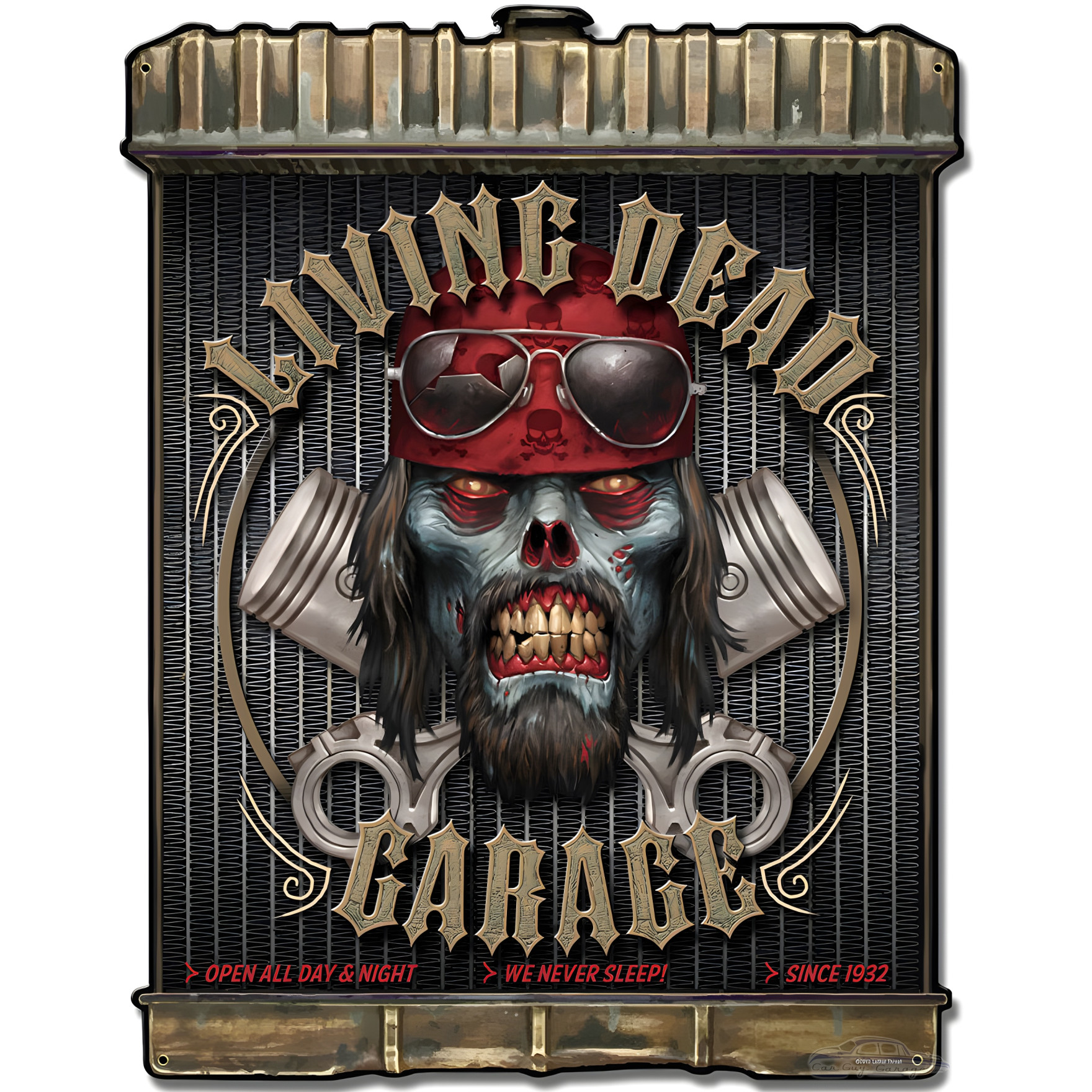 Radiator Zombie Metal Sign - Durable 24"x32" Garage Decor