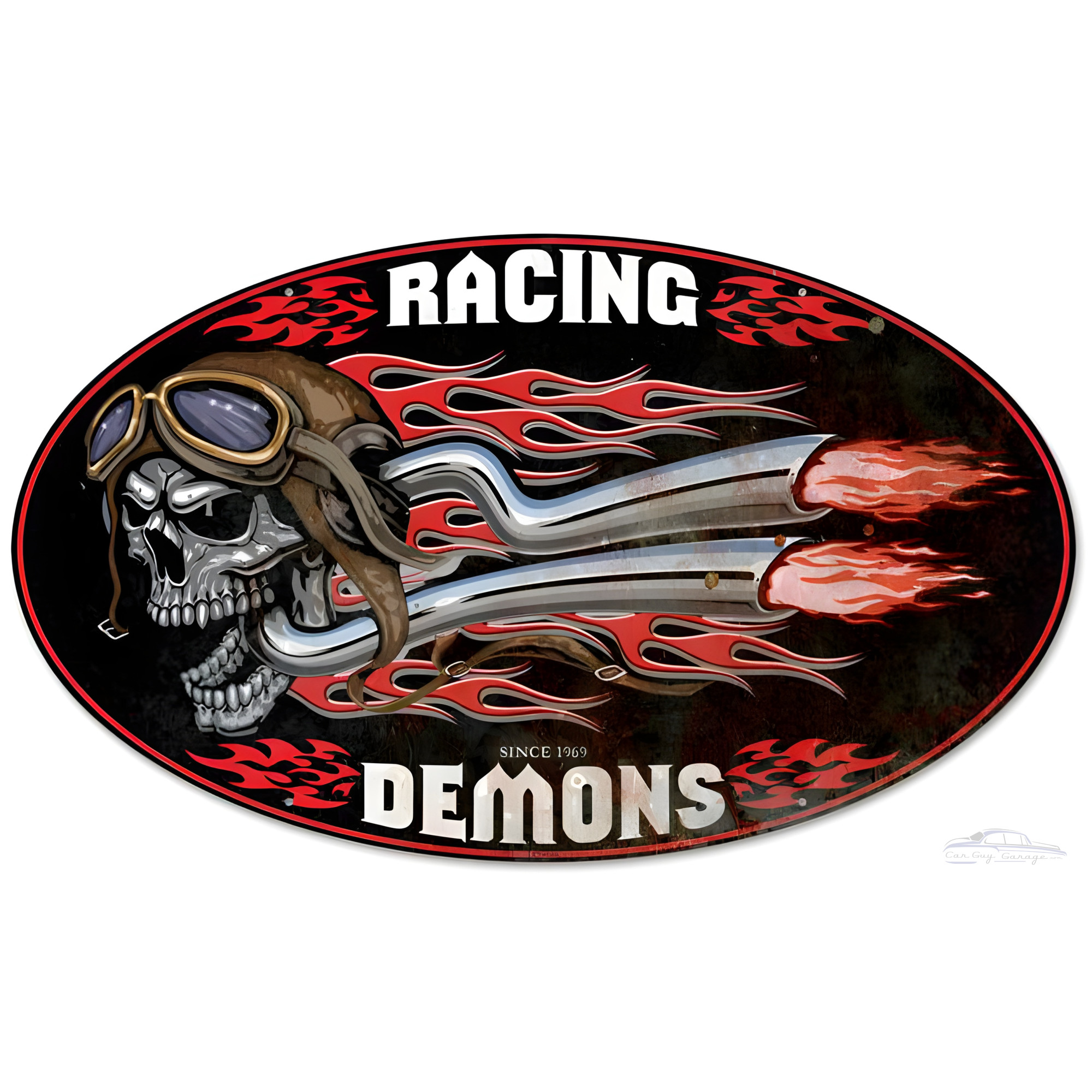 Raising Demons Metal Sign - Durable 24"x14" USA Made Decor