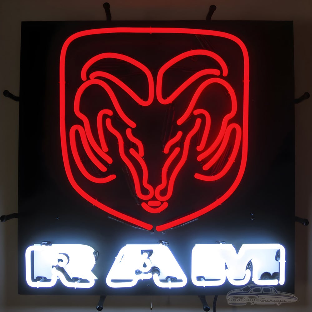 RAM Neon Sign - Vintage Style, Compact, Indoor Use Only