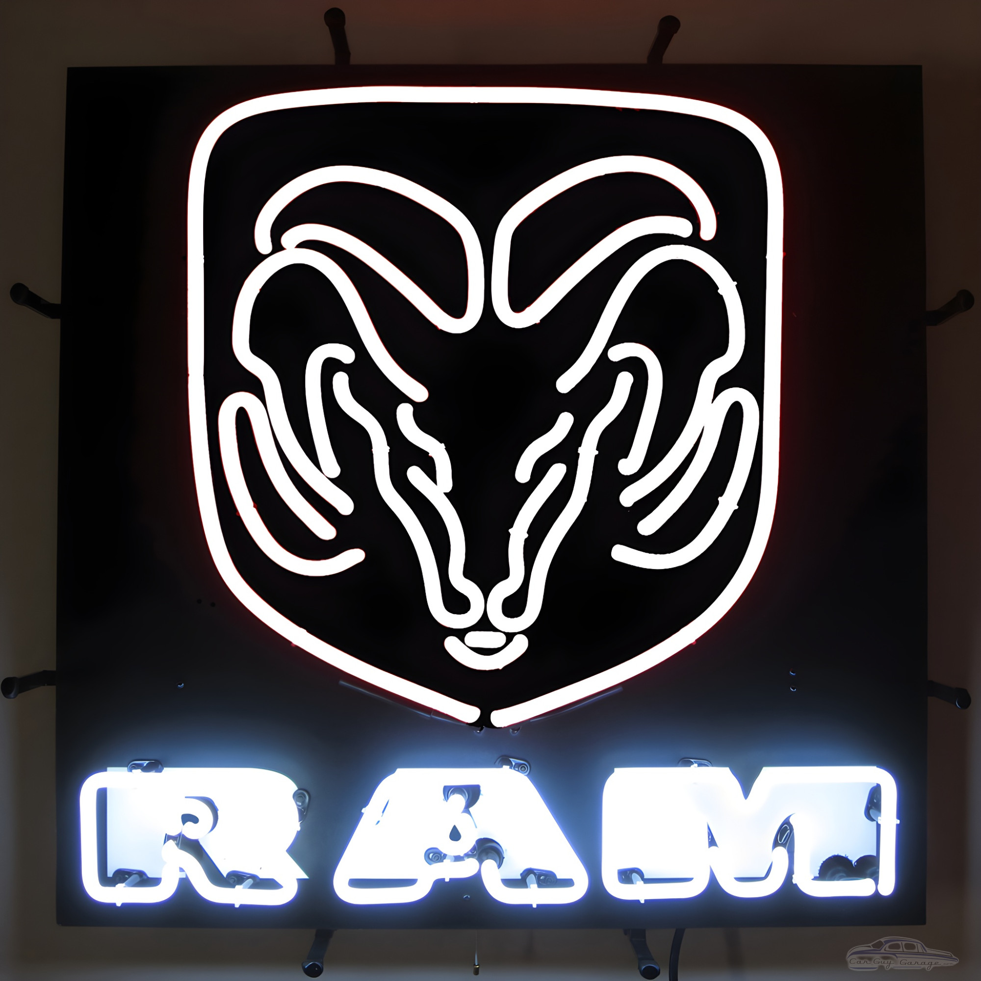 Ram White Neon Sign - 24"x24" - Indoor Use - 120V