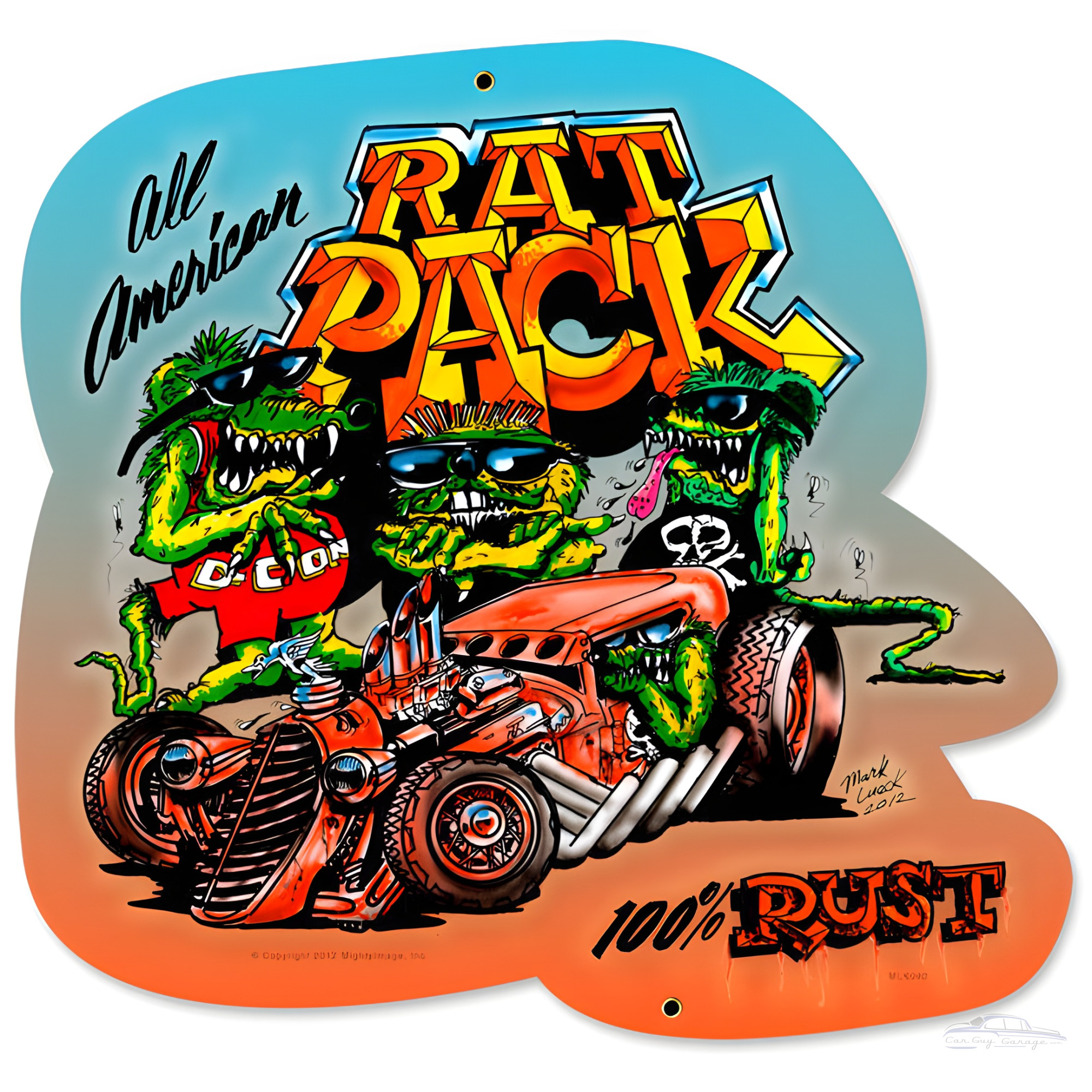 Rat Pack Metal Sign - 16"x15" Custom Shape, Made in USA