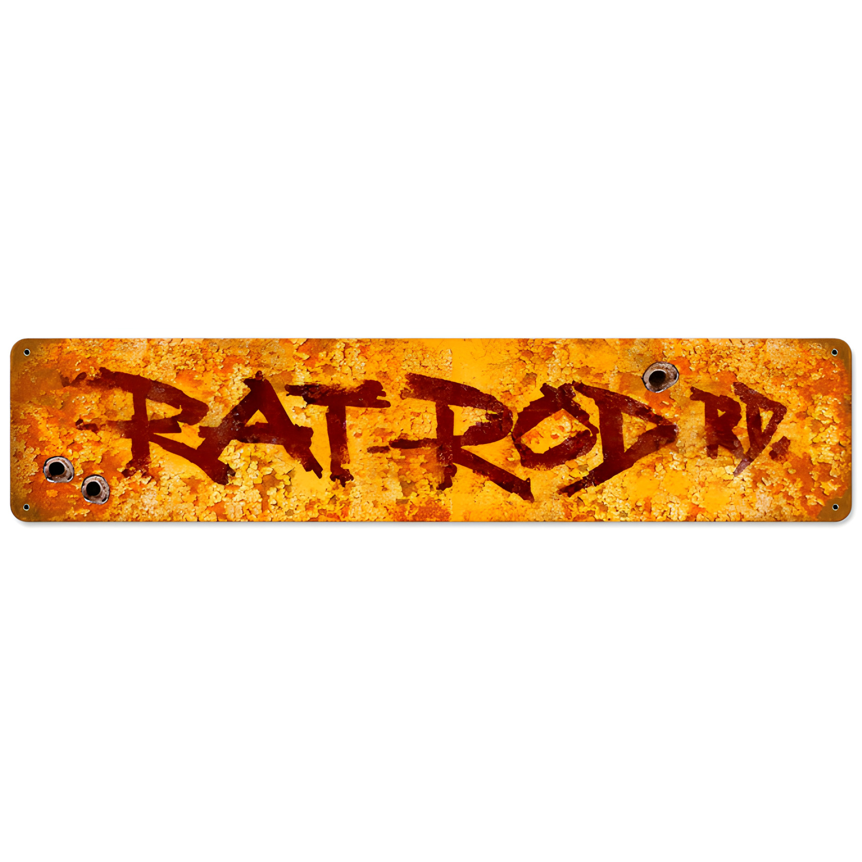 Vintage Rat Rod Metal Sign - 28"x6" - Made in USA, Durable