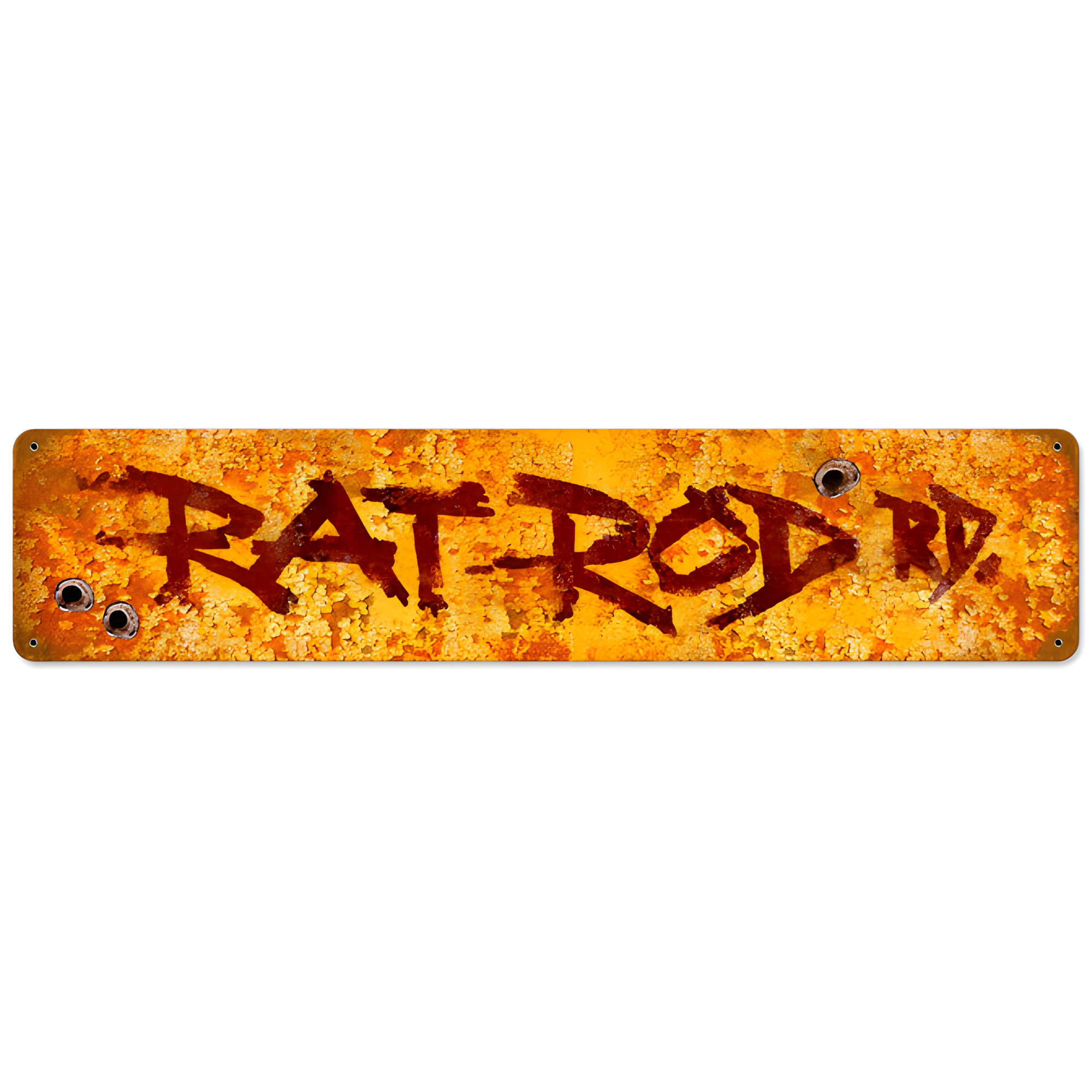 Vintage Rat Rod Metal Sign - 28"x6" - Made in USA, Durable