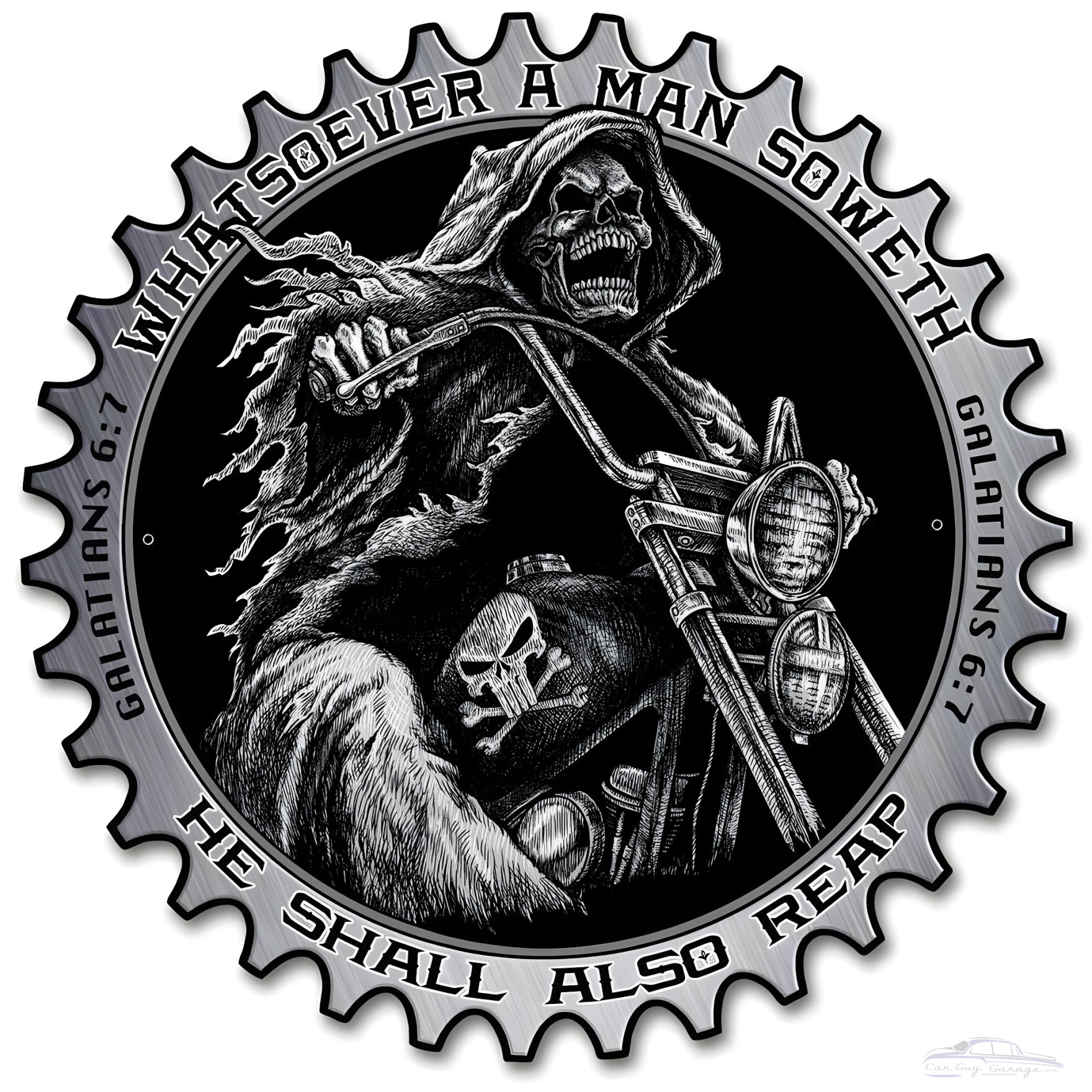 Reaper Metal Sign - Durable 14"x14" American Steel Wall Art